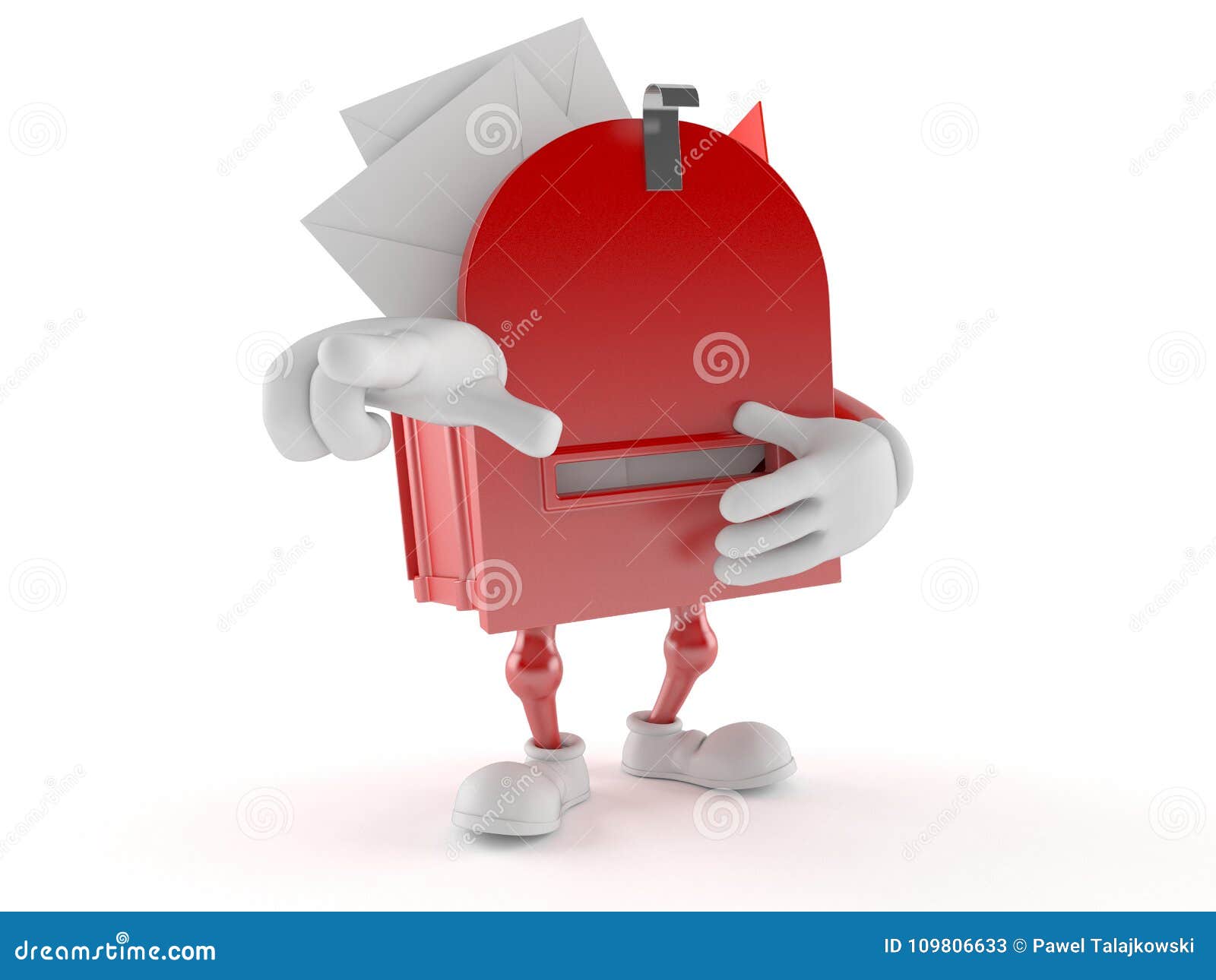 Mailbox character stock illustration. Illustration of pointing - 109806633