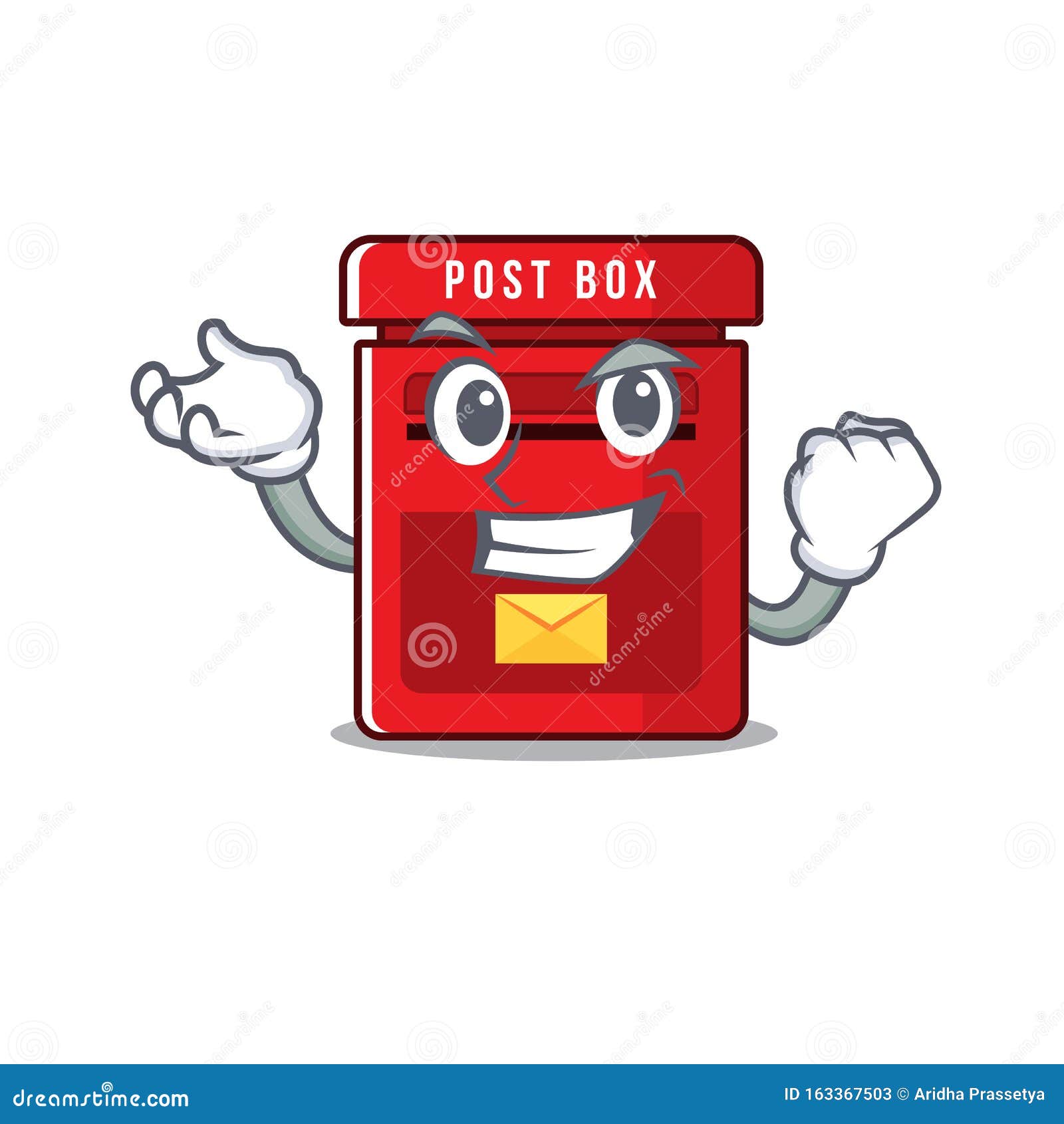 Mailbox Clings Successful To Cute Cartoon Wall Stock Vector ...