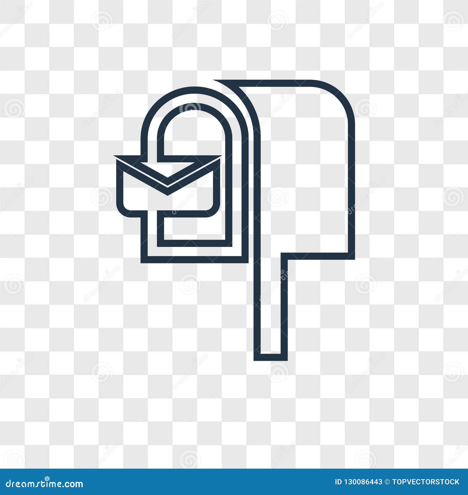 Mailbox Concept Vector Linear Icon Isolated on Transparent Background ...