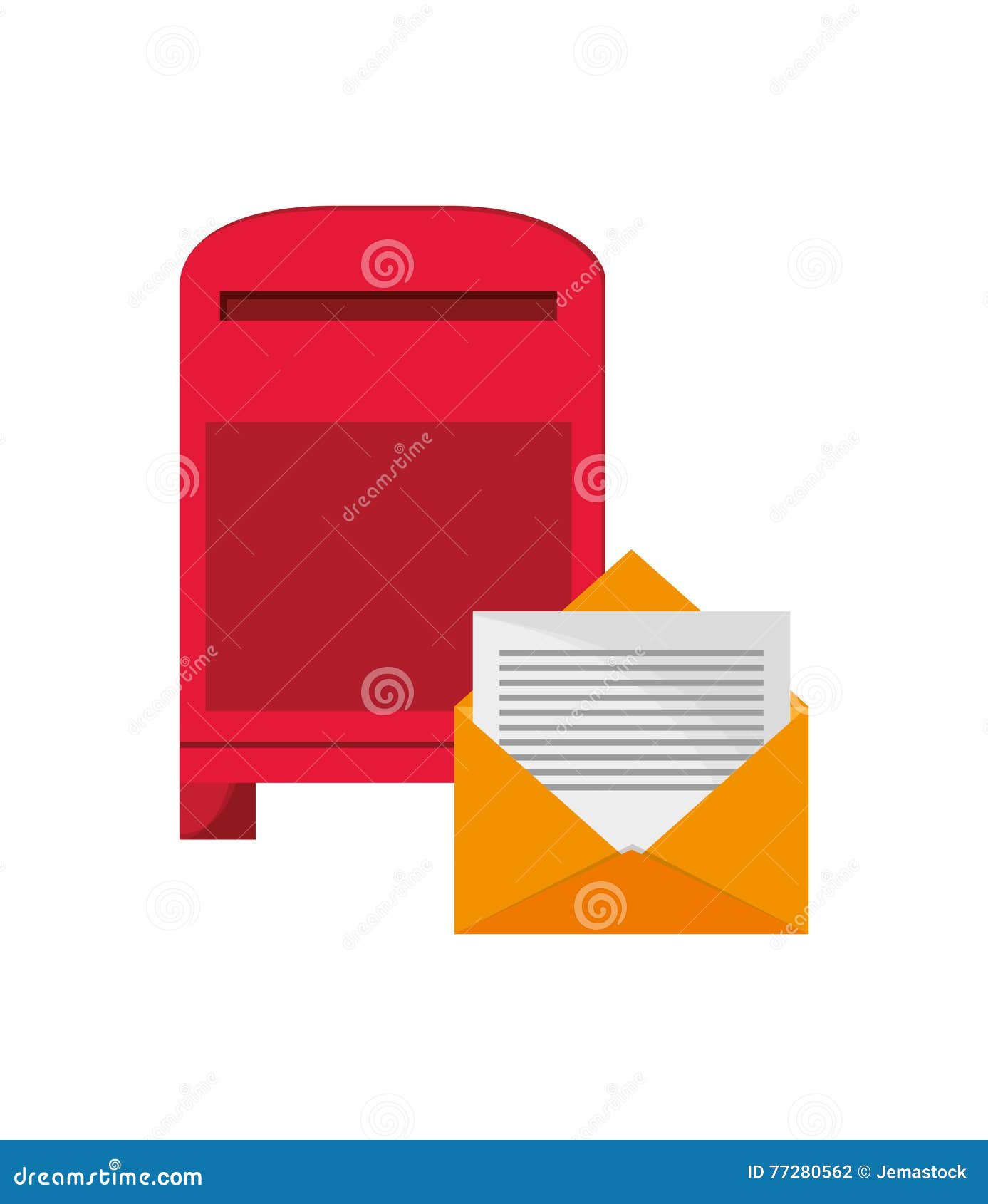 Mailbox and envelope icon stock vector. Illustration of color - 77280562