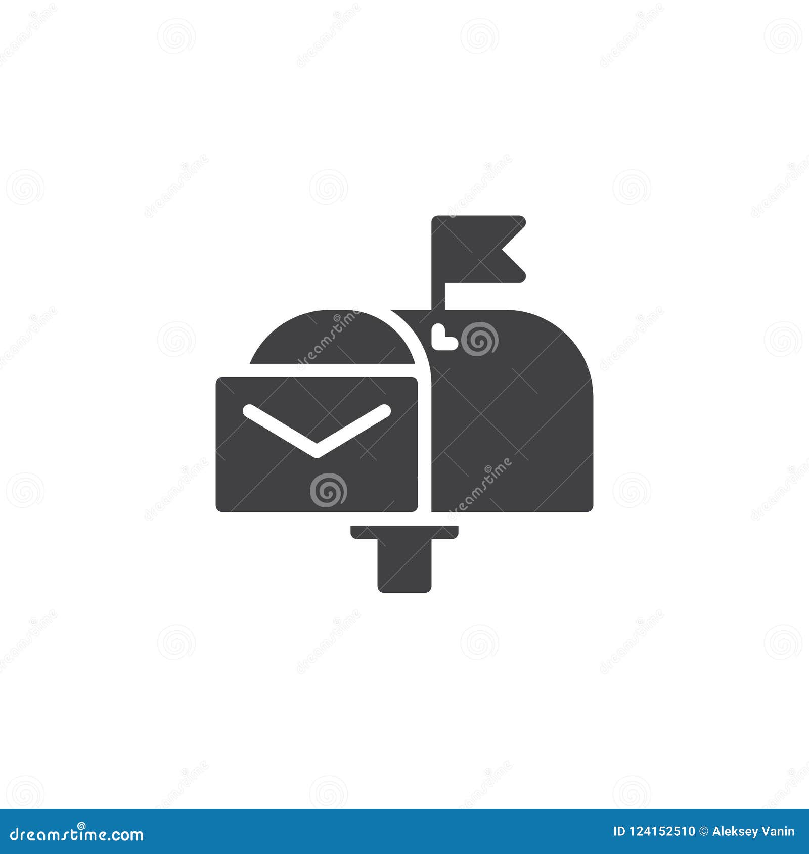 Mailbox with Envelope Vector Icon Stock Vector - Illustration of ...