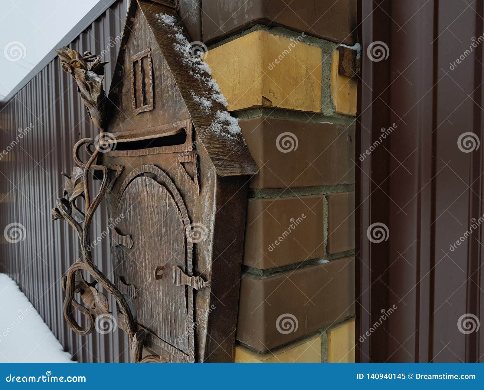 Mailbox with forged items stock image. Image of ancient - 140940145