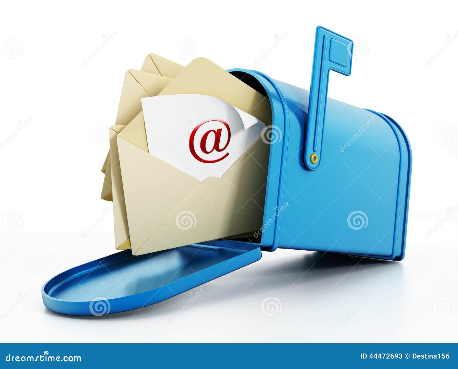Mailbox full of mail stock illustration. Illustration of inbox - 44472693