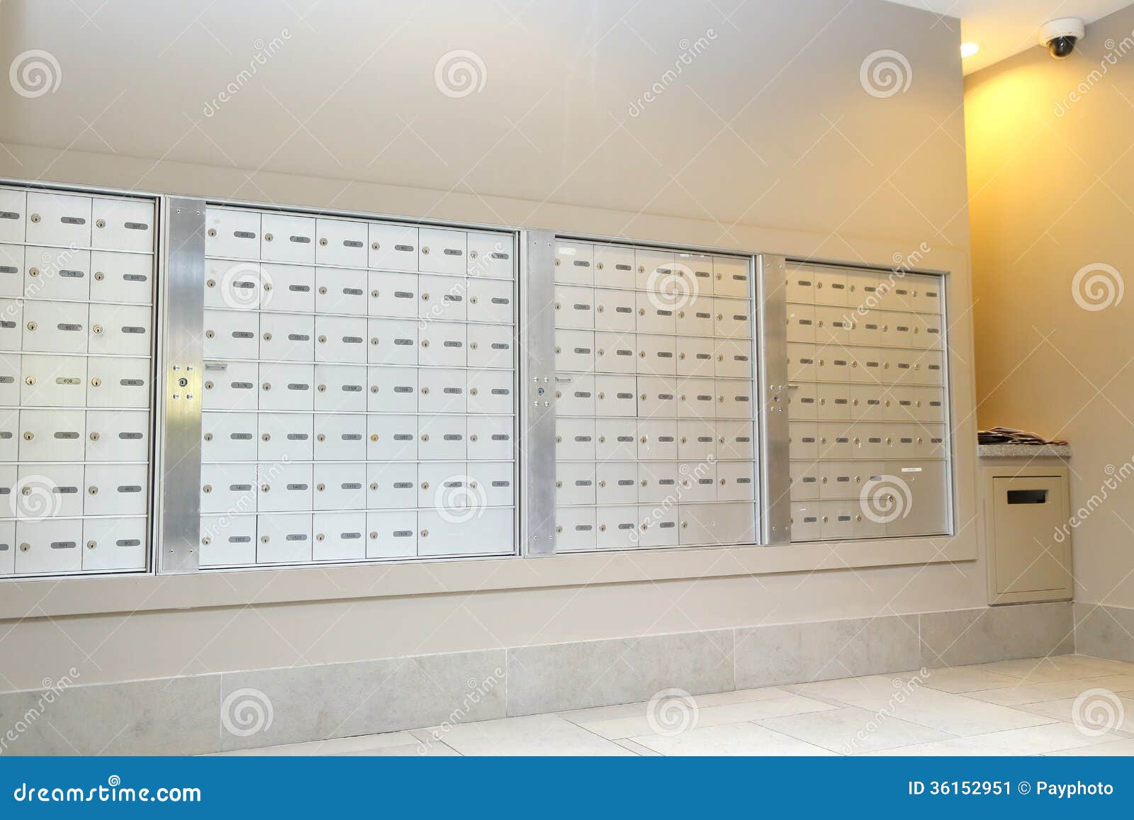 Mailbox in the hallway stock image. Image of detail, perspective - 36152951