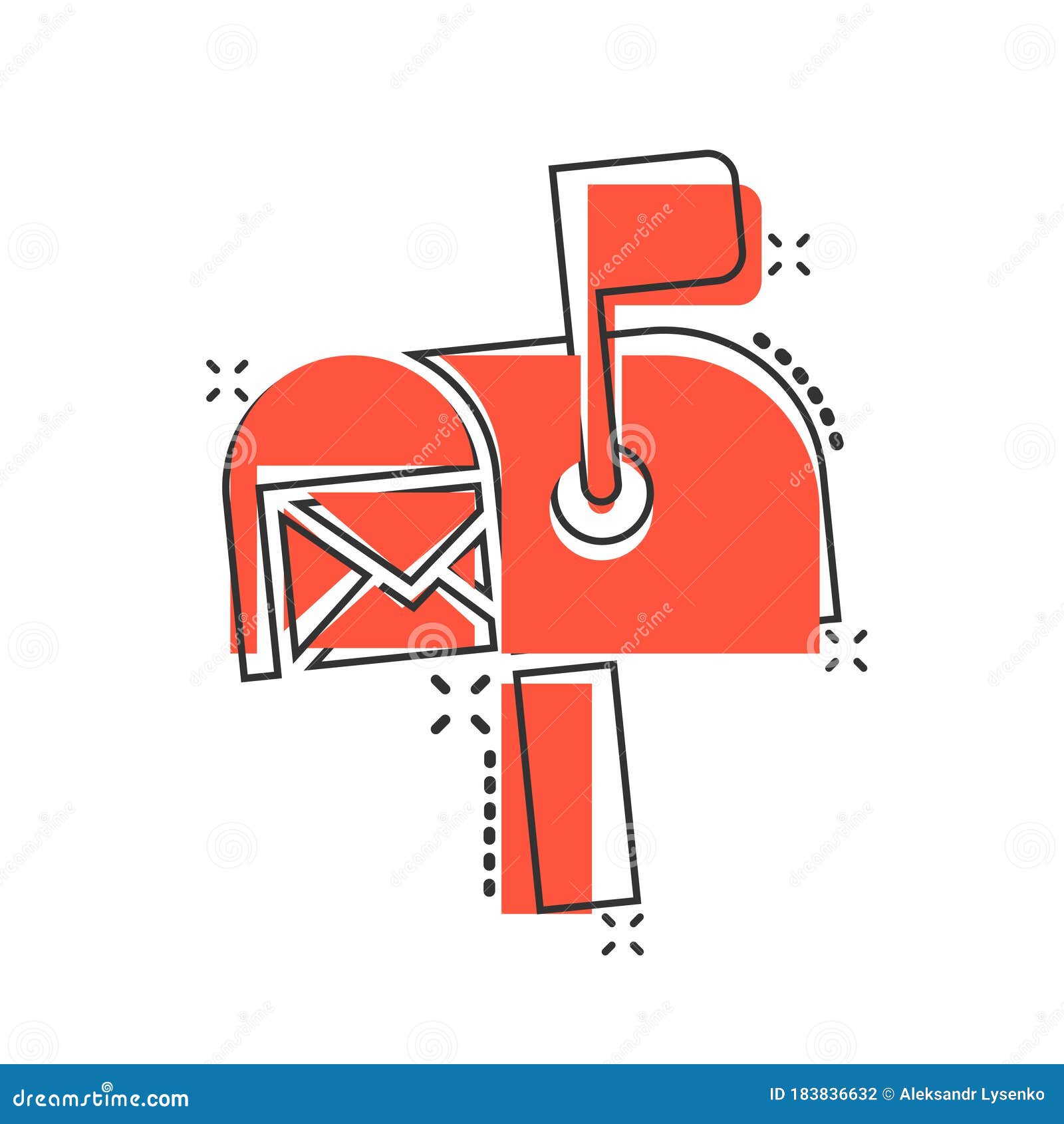 Mailbox Icon in Comic Style. Postbox Cartoon Vector Illustration on ...