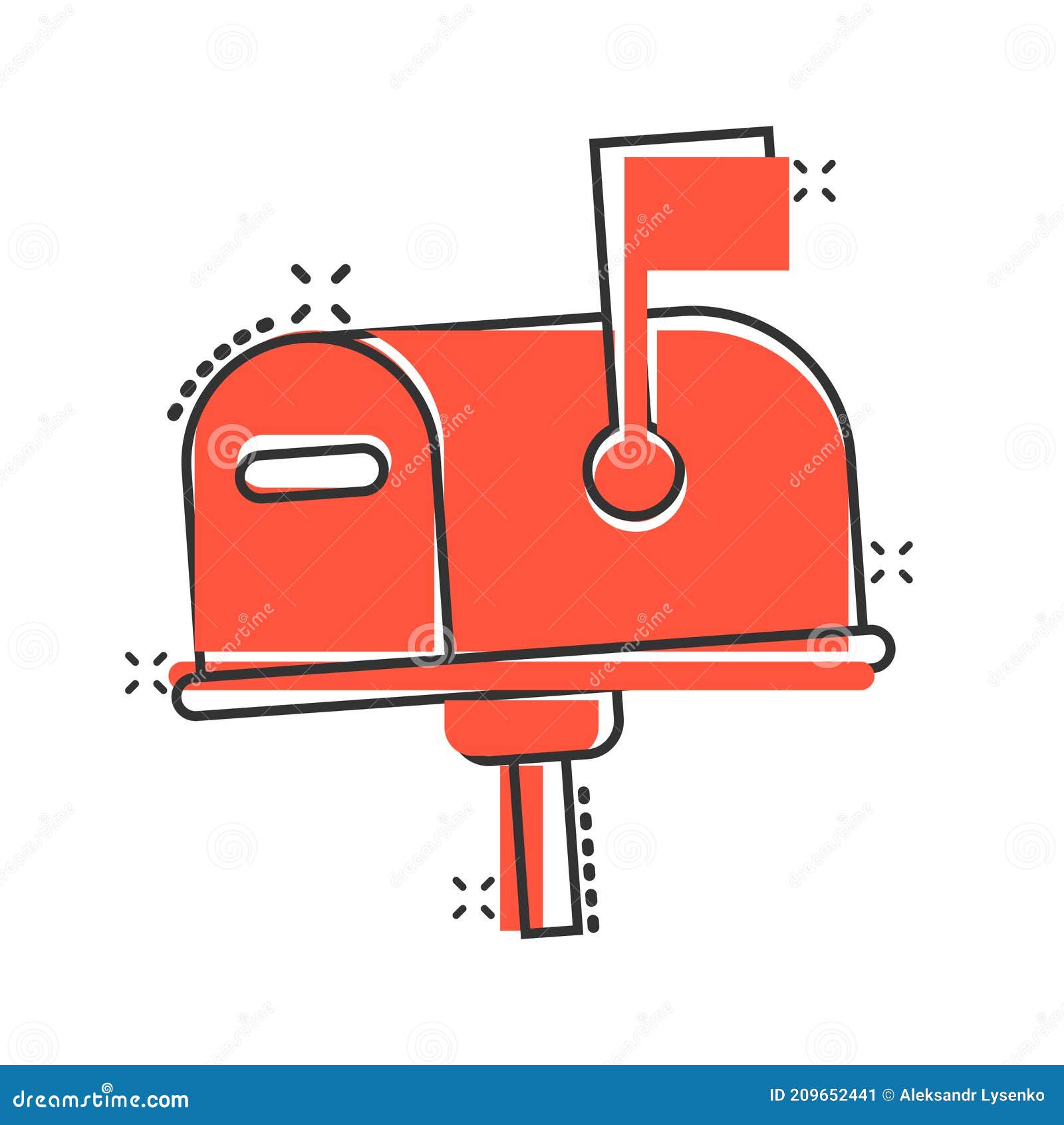 Mailbox Icon in Comic Style. Postbox Cartoon Vector Illustration on ...