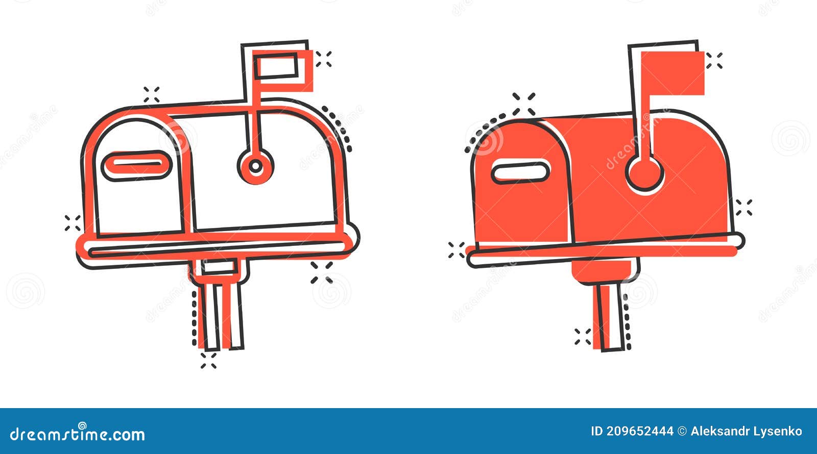 Mailbox Icon in Comic Style. Postbox Cartoon Vector Illustration on ...