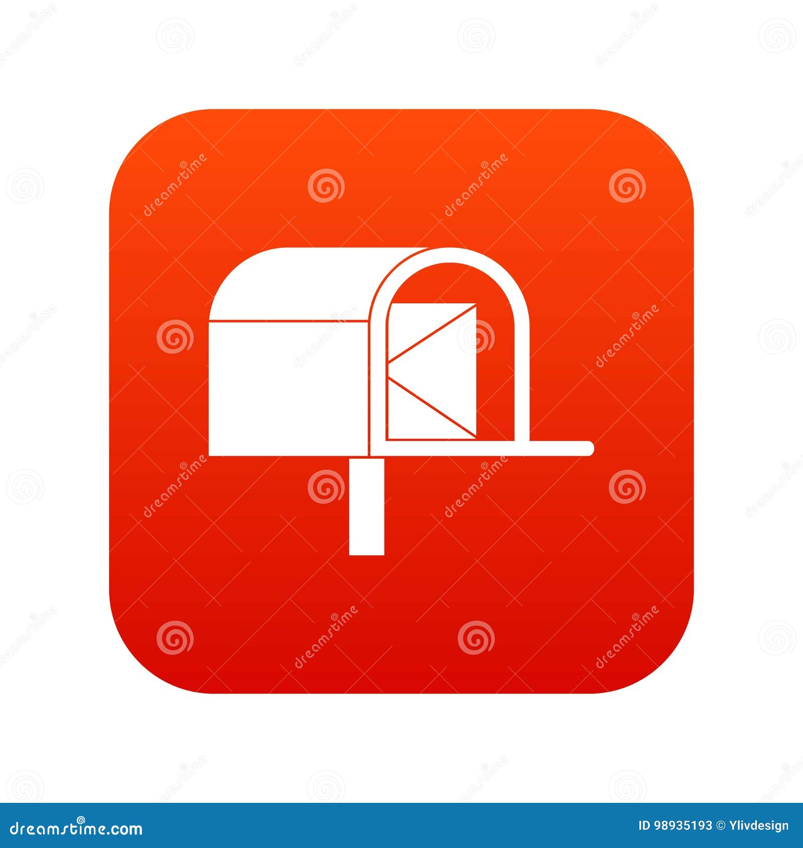 Mailbox icon digital red stock vector. Illustration of isolated - 98935193