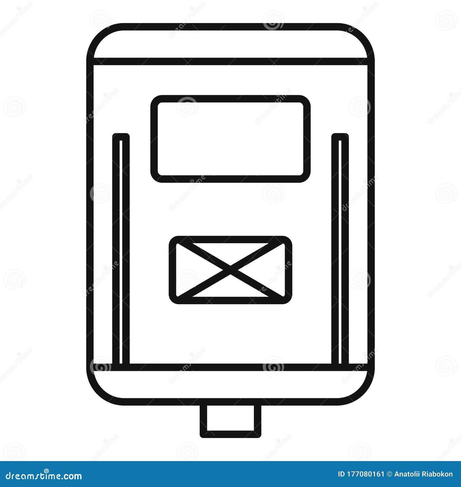 Mailbox Icon, Outline Style Stock Vector - Illustration of container ...