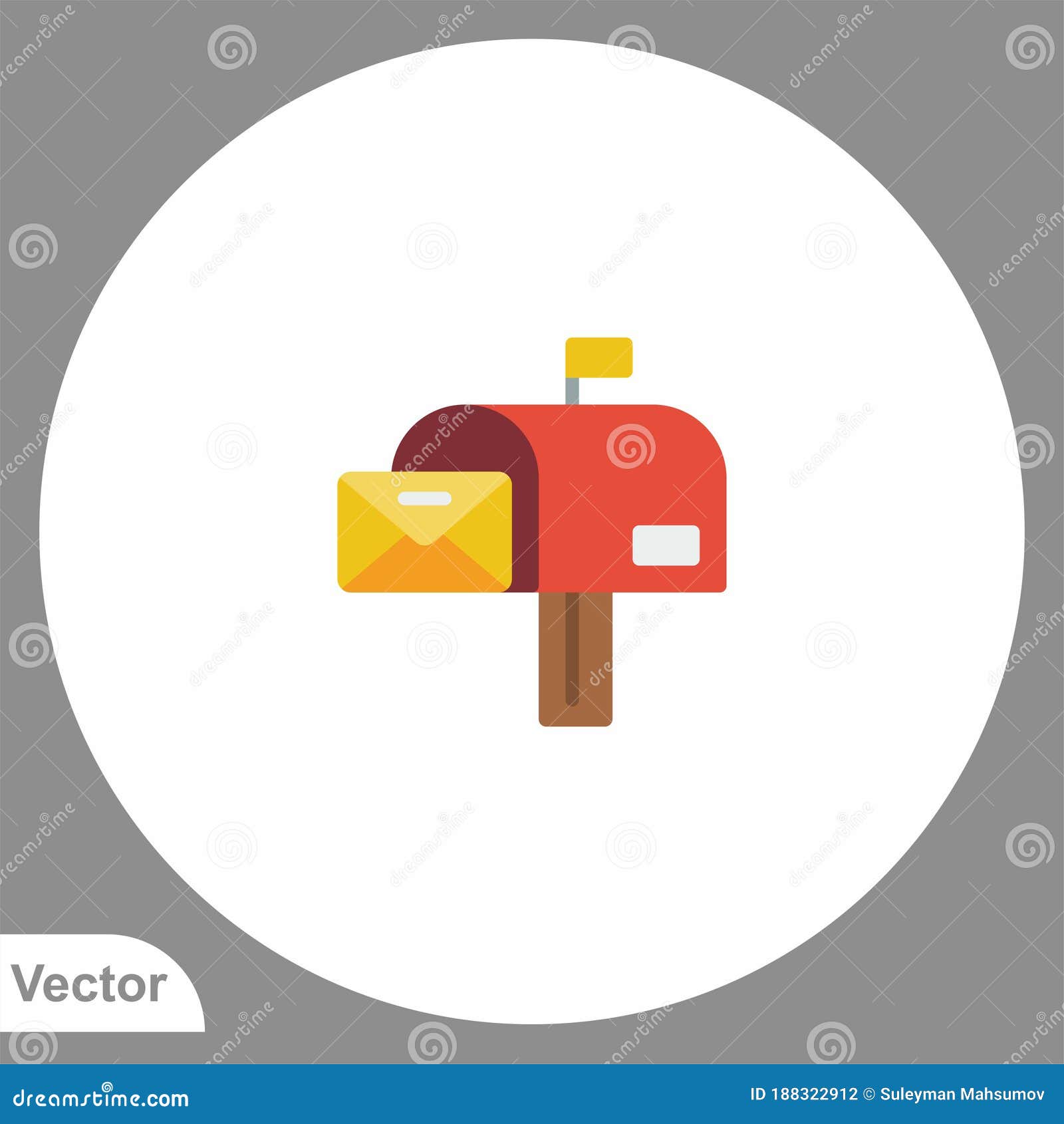 Mailbox Vector Icon Sign Symbol Stock Vector - Illustration of delivery ...