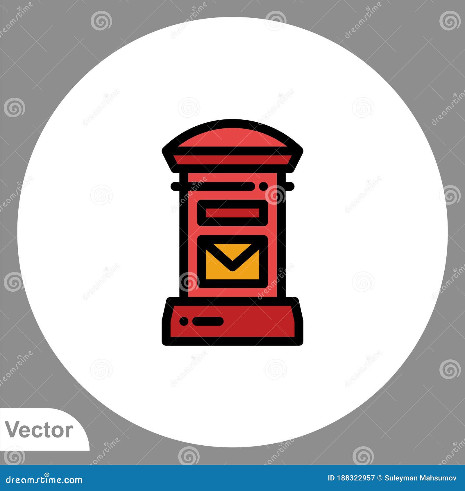 Mailbox Vector Icon Sign Symbol Stock Vector - Illustration of ...