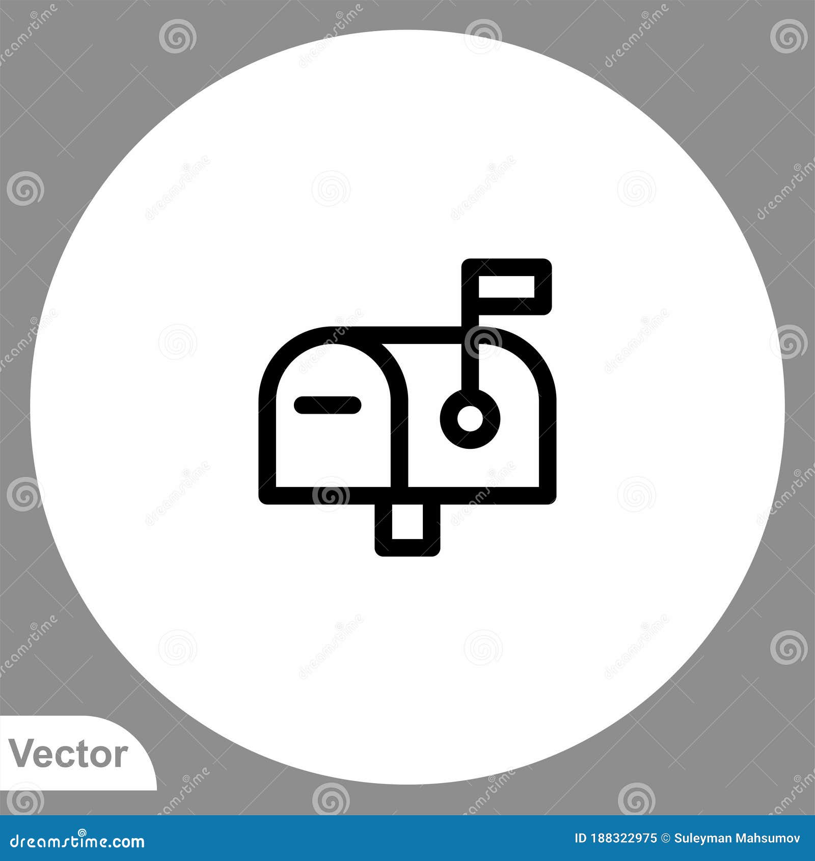 Mailbox Vector Icon Sign Symbol Stock Vector - Illustration of ...