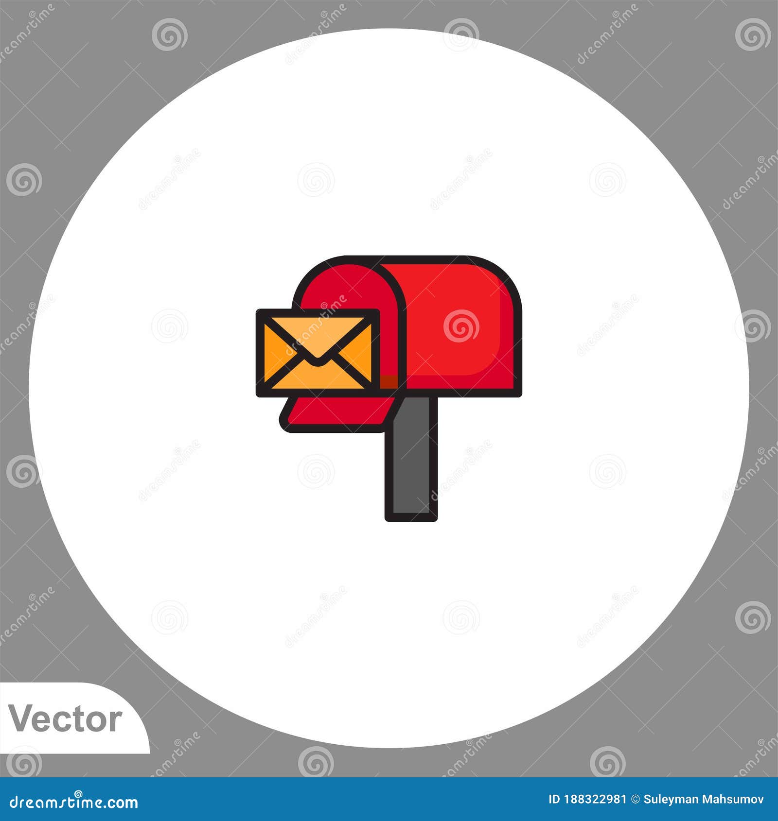 Mailbox Vector Icon Sign Symbol Stock Vector - Illustration of design ...
