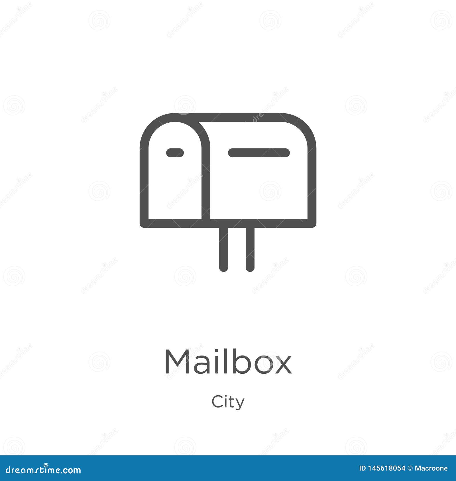 Mailbox Icon Vector from City Collection. Thin Line Mailbox Outline ...