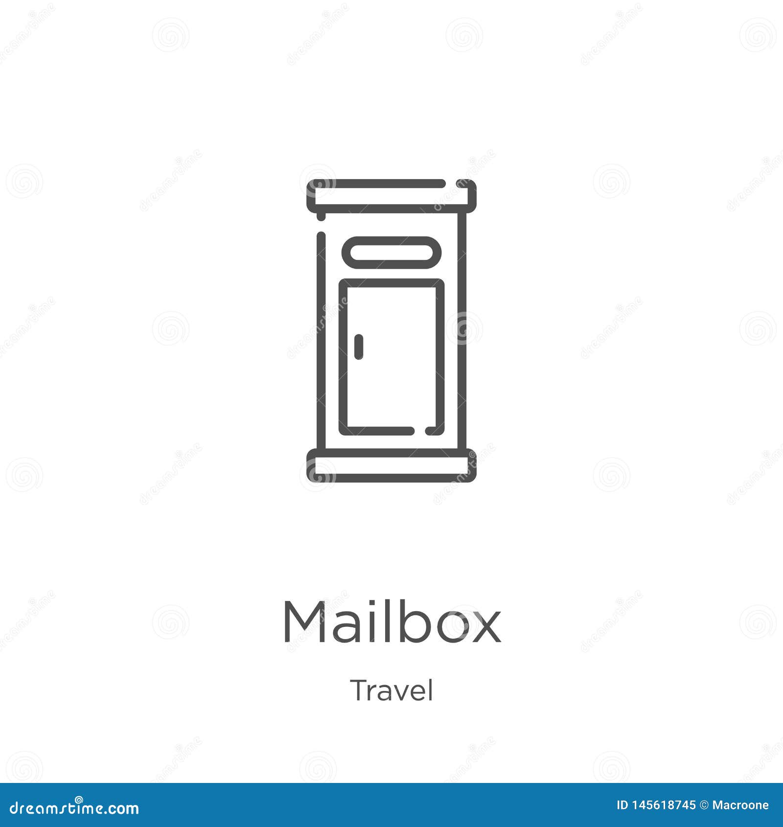 Mailbox Icon Vector from Travel Collection. Thin Line Mailbox Outline ...