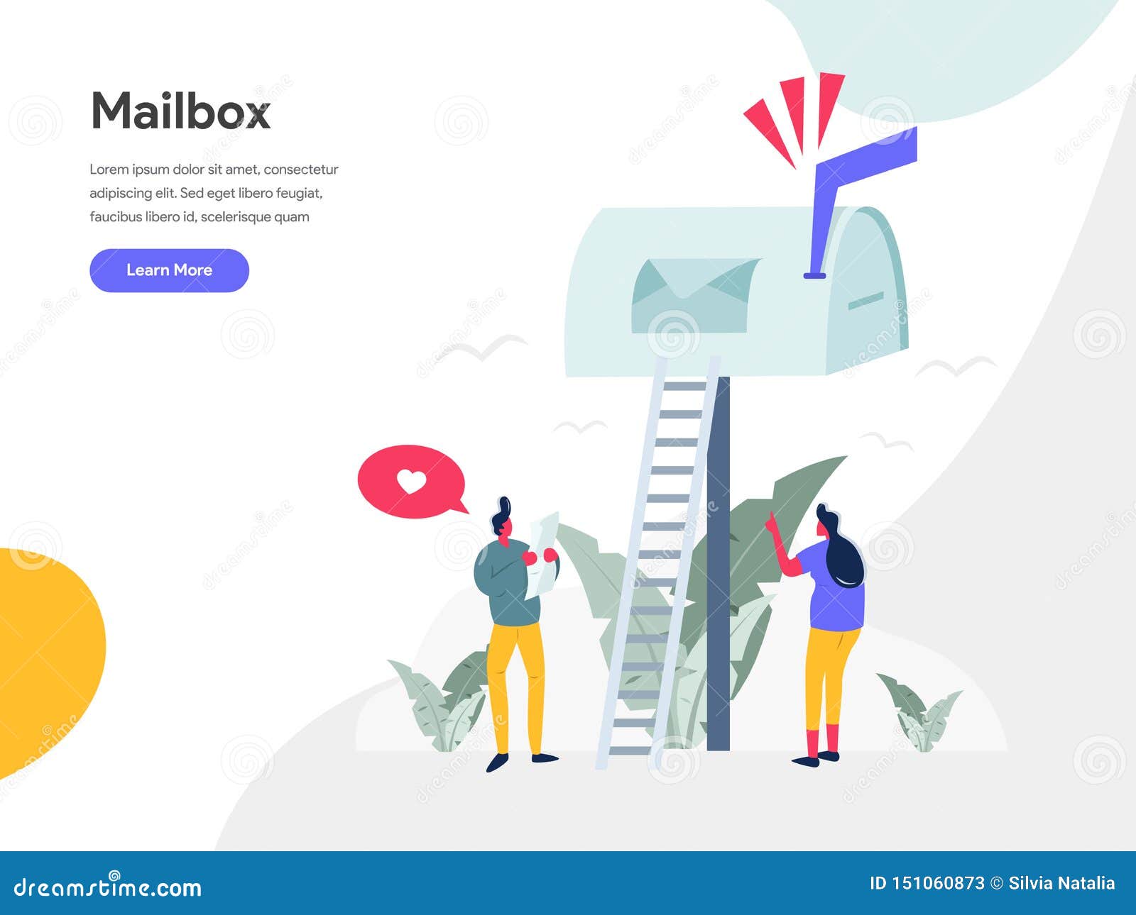 Mailbox Illustration Concept. Modern Flat Design Concept of Web Page ...