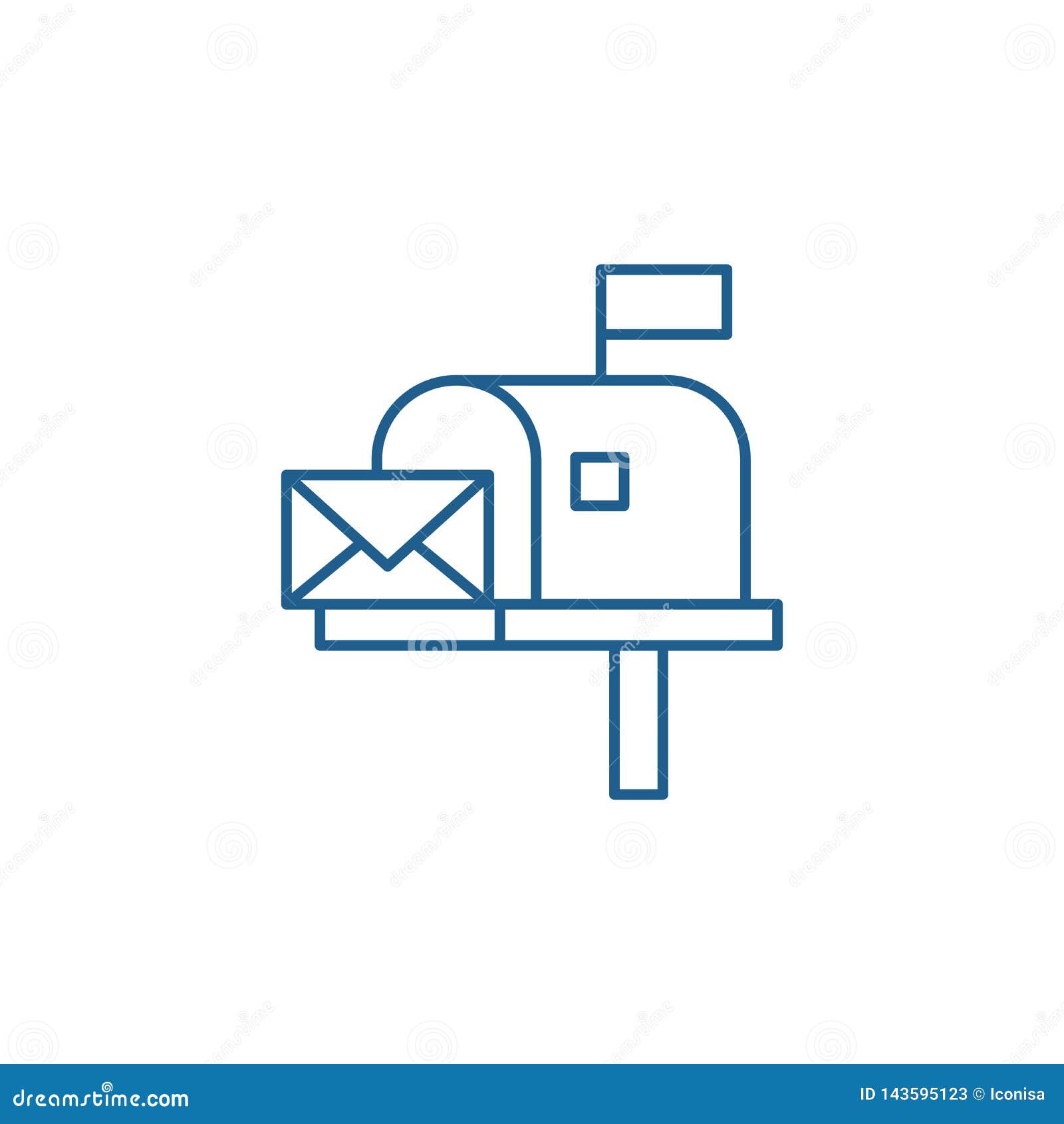 Mailbox Line Icon Concept. Mailbox Flat Vector Symbol, Sign, Outline ...