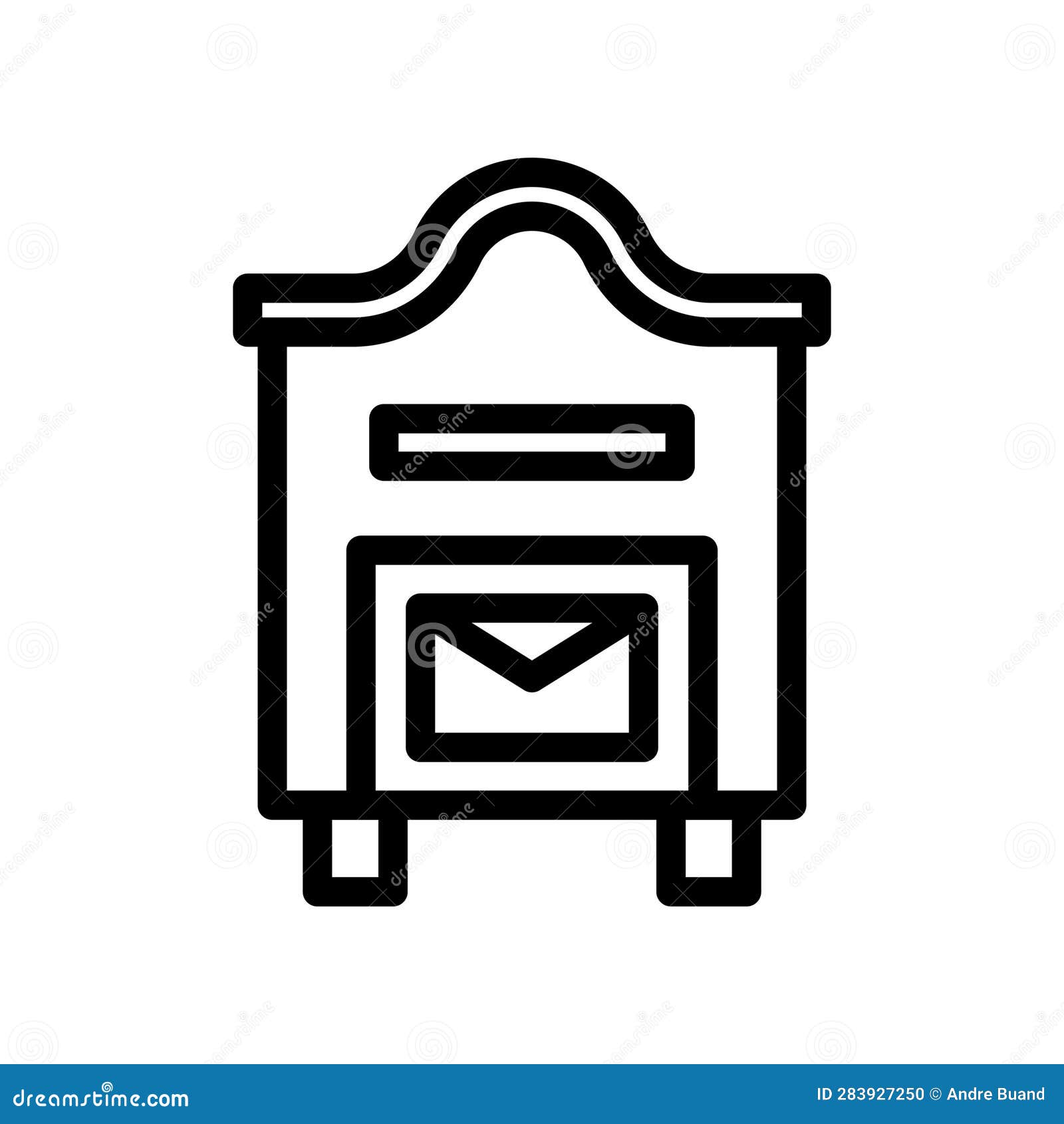 Mailbox Line Icon Illustration Vector Graphic Stock Vector ...