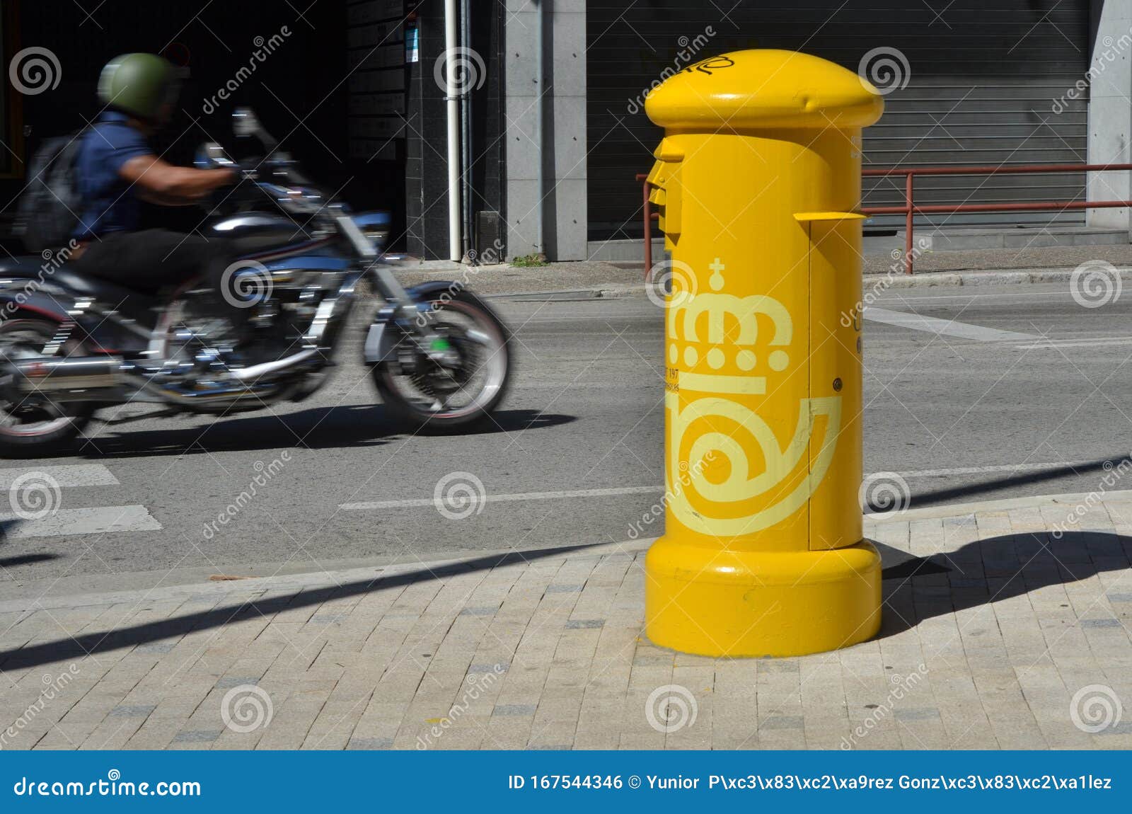 Girona, Spain, November, 11th, 2018: a Yellow Mailbox Editorial Photo ...