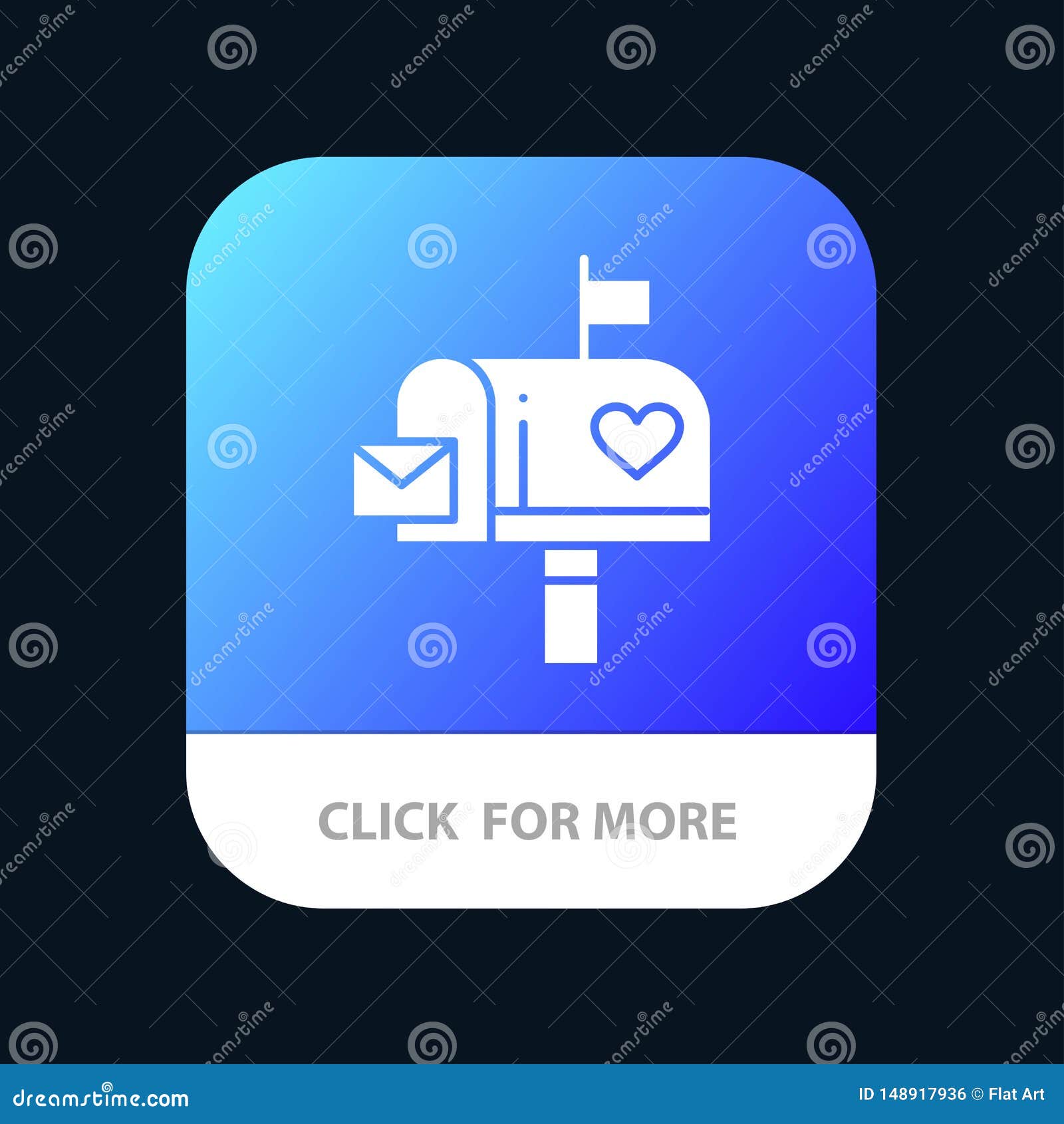 Mailbox, Mail, Love, Letter, Letterbox Mobile App Button. Android and ...