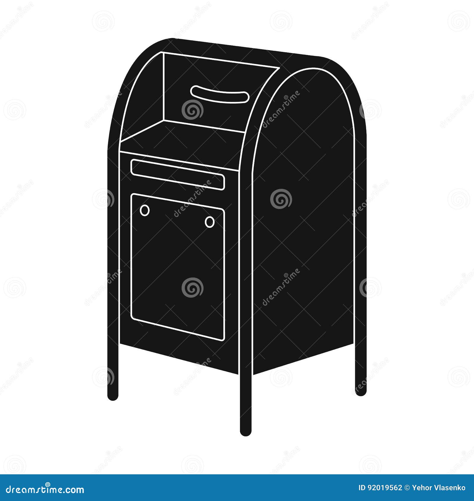 Mailbox.Mail and Postman Single Icon in Black Style Vector Symbol Stock ...