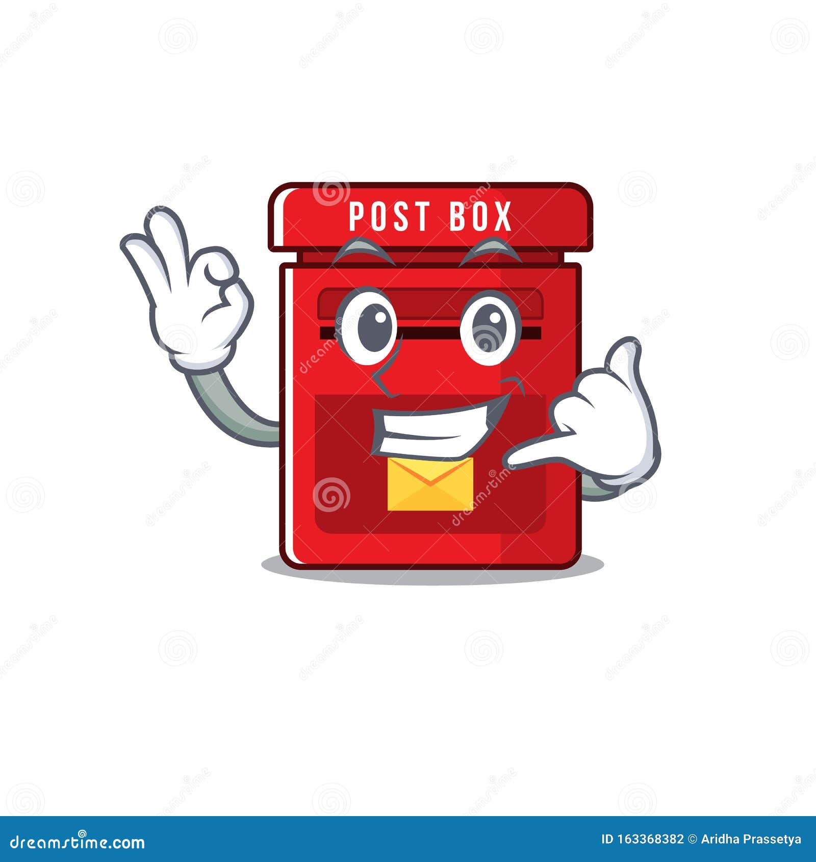Mailbox with a the Mascot Cartoon Call Me Stock Vector - Illustration ...
