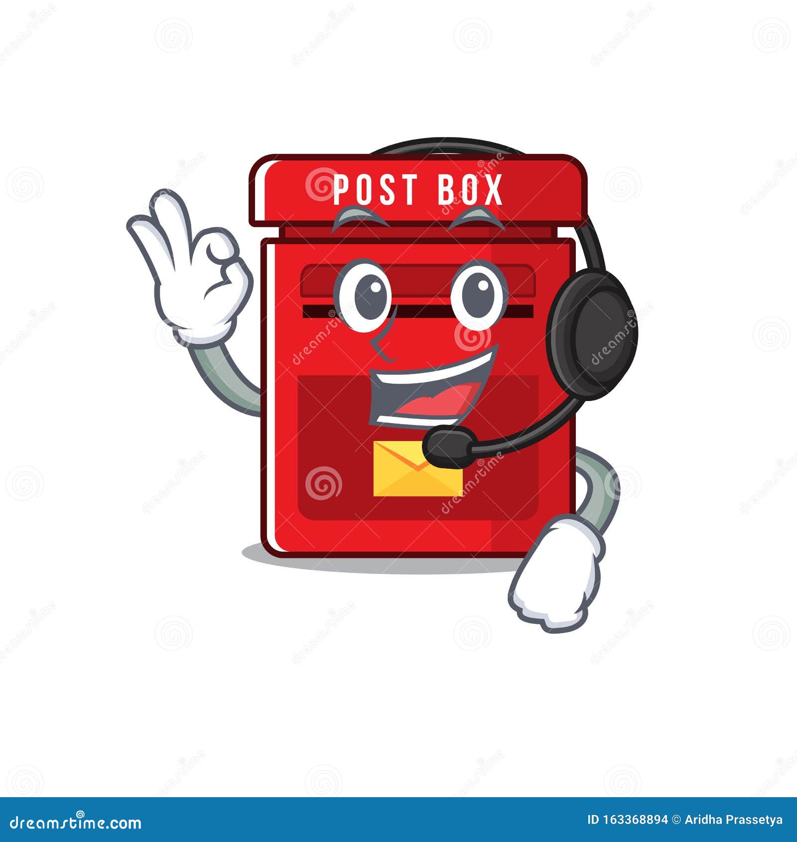 Mailbox with a the Mascot Cartoon with Headphone Stock Vector ...