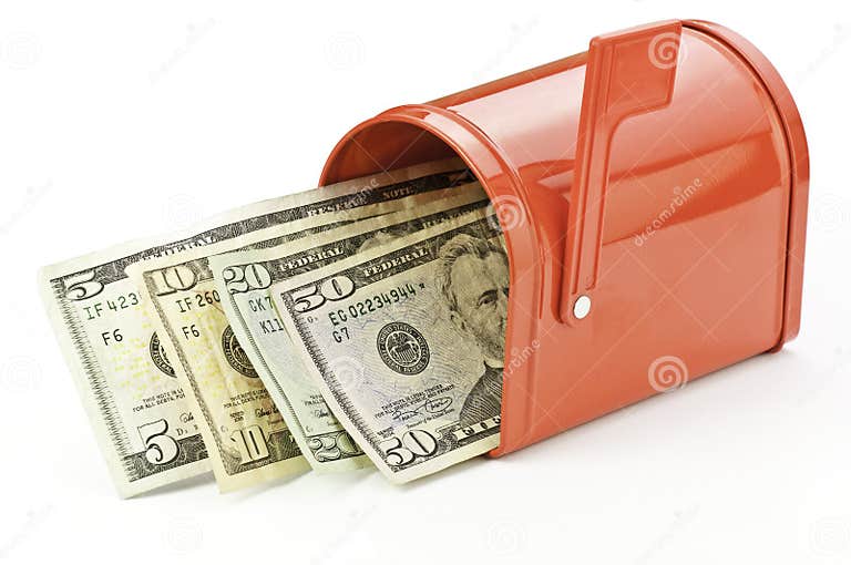 Mailbox with money stock image. Image of cash, exemption - 17676459