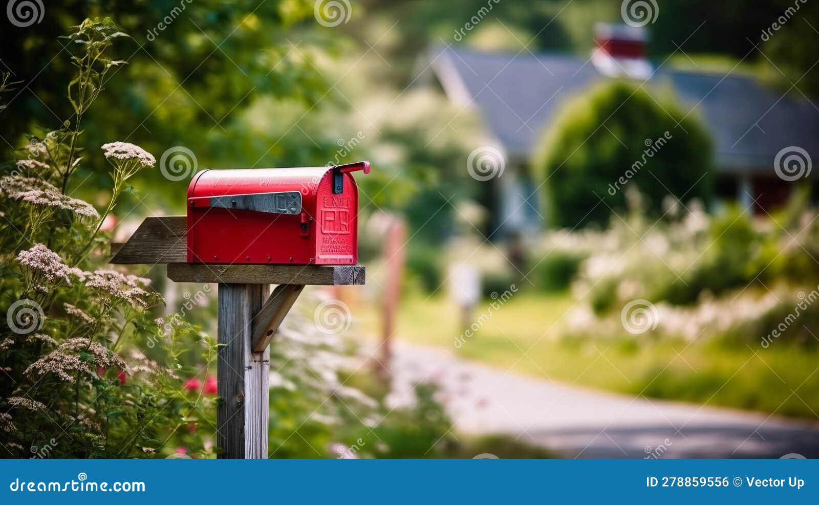 Mailbox with Nature Blur Background. Generative AI Stock Illustration ...