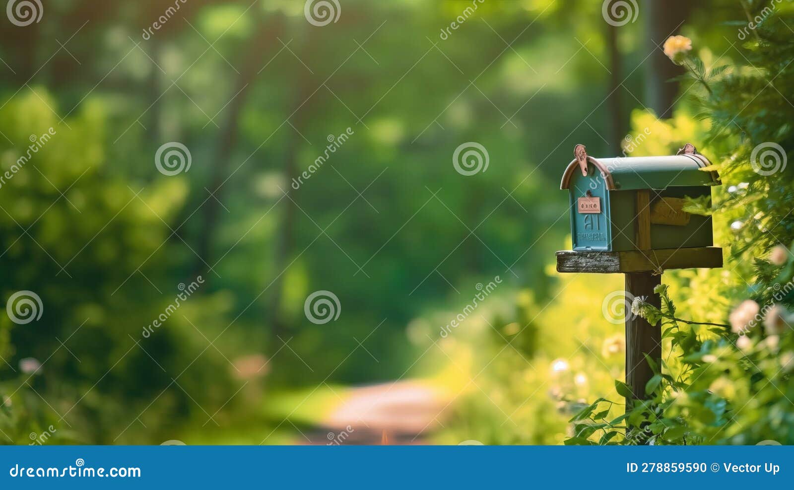 Mailbox with Nature Blur Background. Generative AI Stock Illustration ...