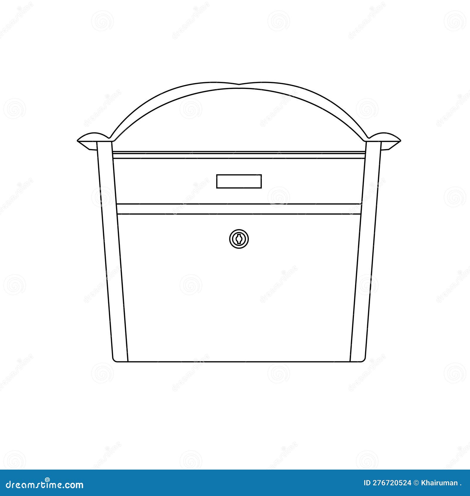 Mailbox Outline Icon Illustration on Isolated White Background Stock ...