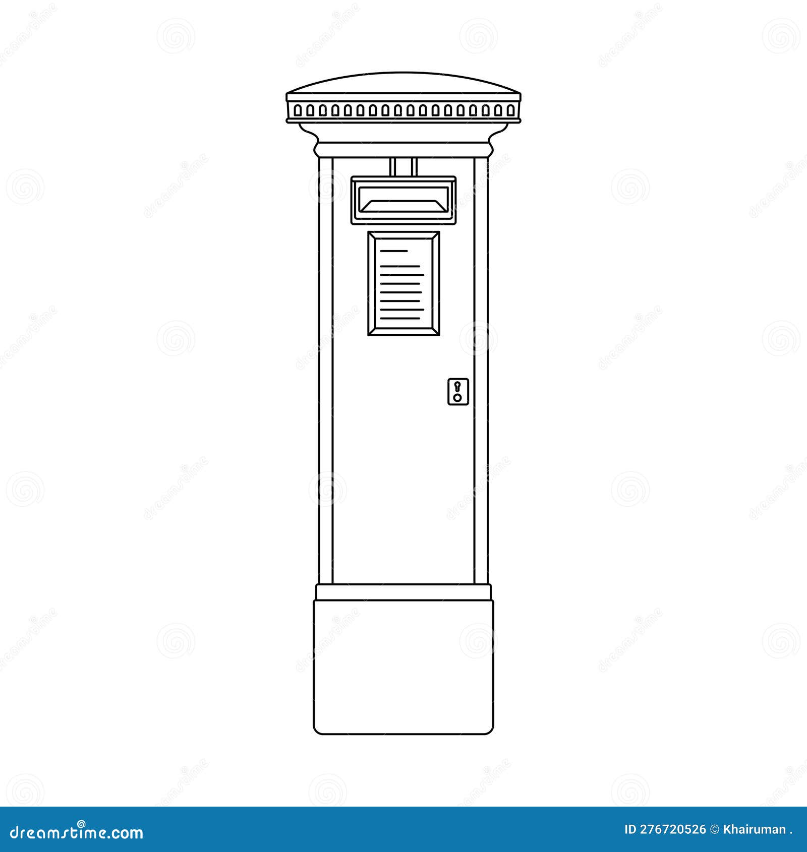 Mailbox Outline Icon Illustration on Isolated White Background Stock ...