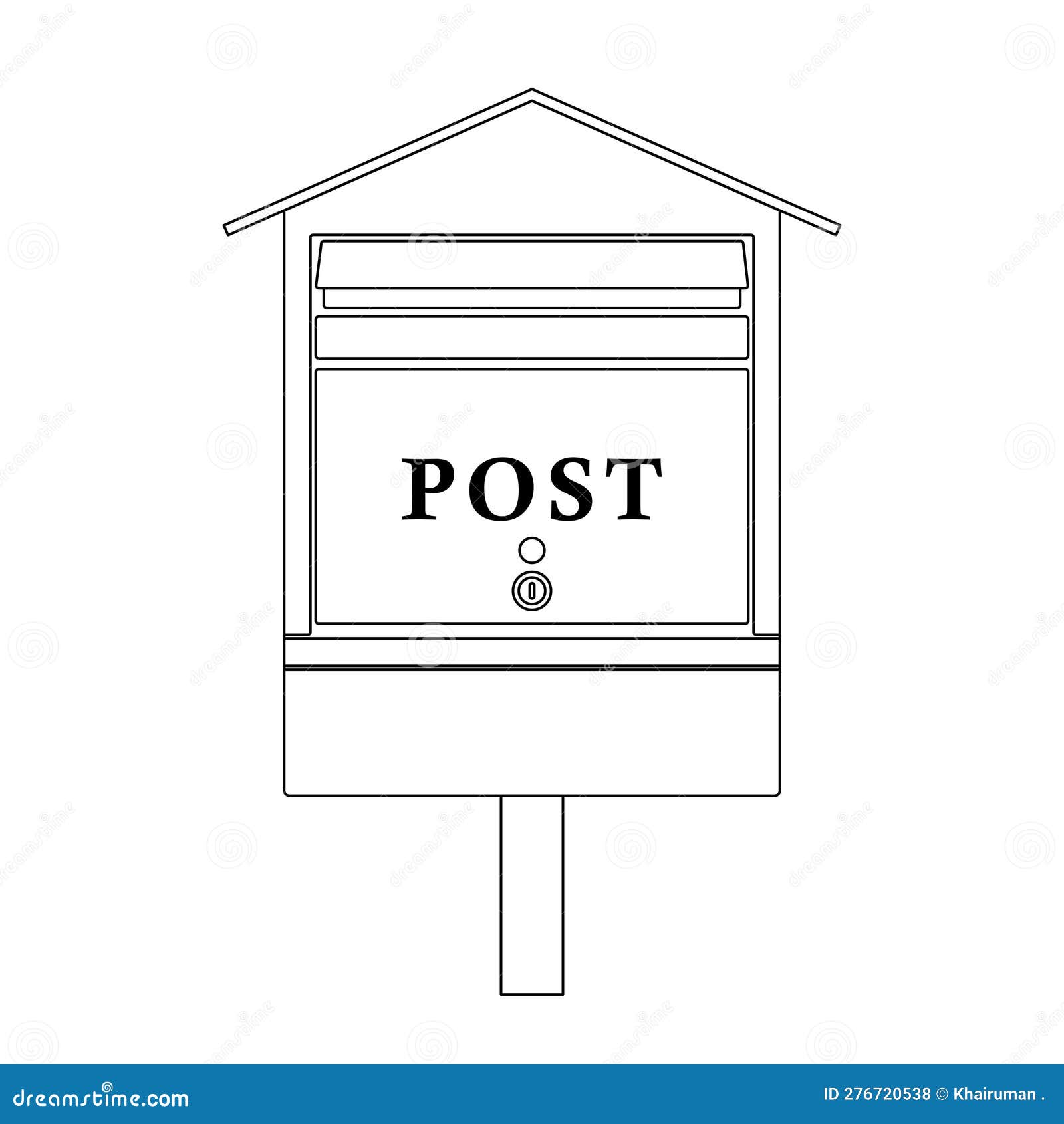 Mailbox Outline Icon Illustration on Isolated White Background Stock ...