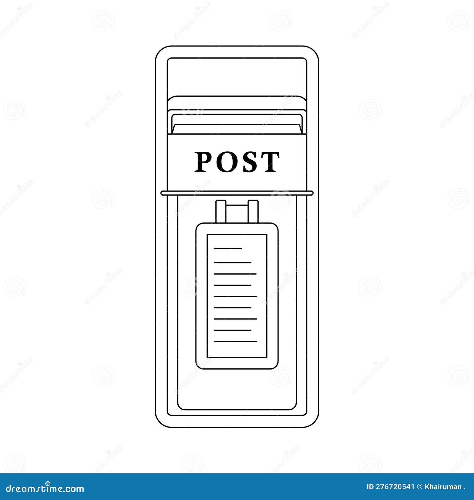 Mailbox Outline Icon Illustration on Isolated White Background Stock ...