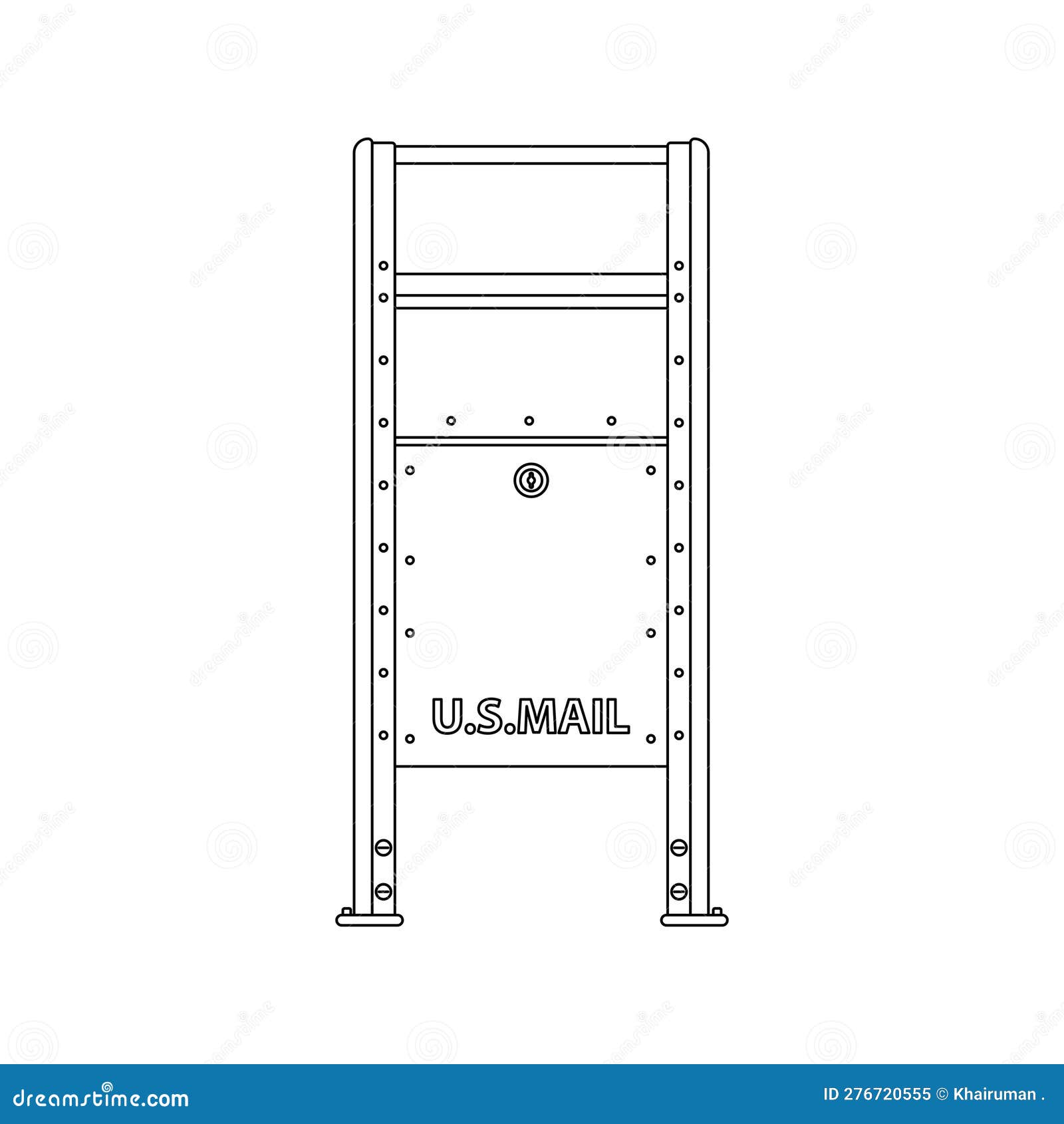 Mailbox Outline Icon Illustration on Isolated White Background Stock ...