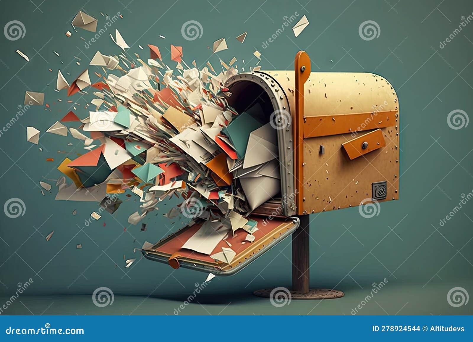 Mailbox with Overflowing Mail, Symbolizing Busy or Active Household ...