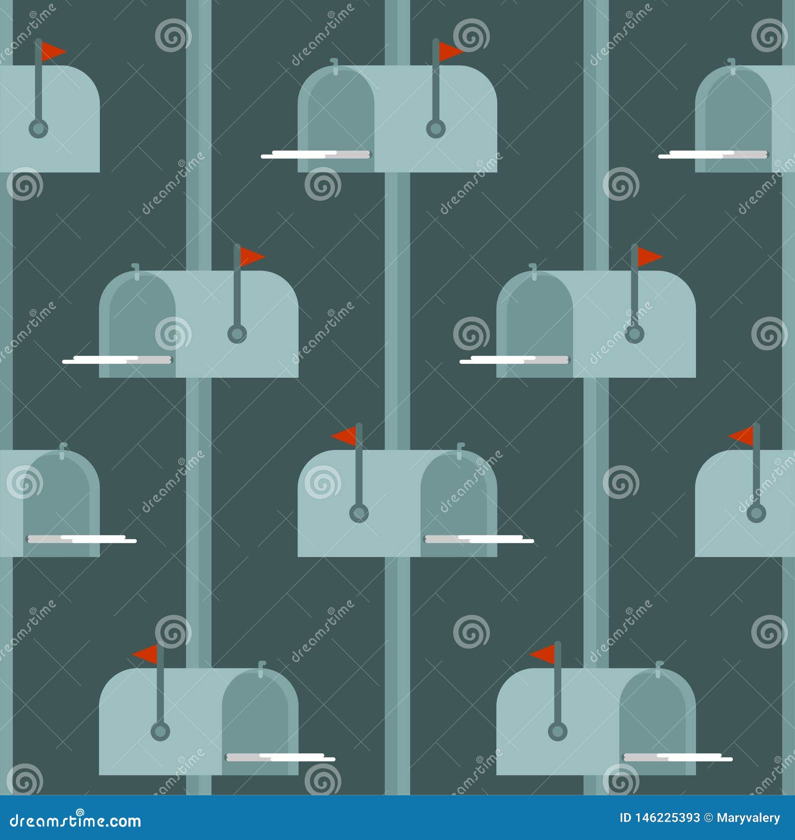 Mailbox Pattern Seamless. Box for Letters for Street Background Stock ...