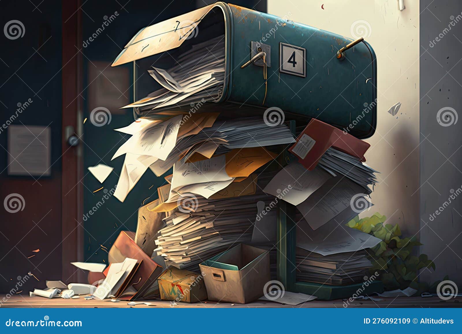 Mailbox with a Pile of Mail Inside, Ready To Be Delivered Stock ...