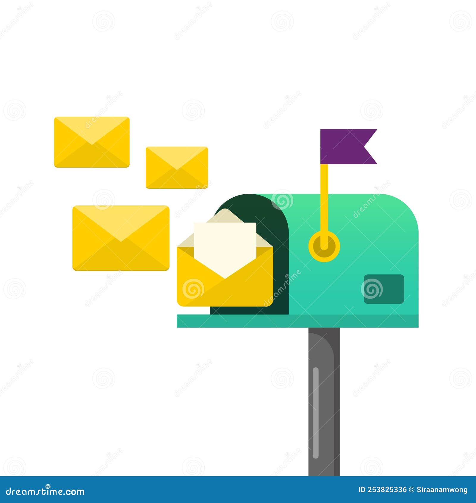 Mailbox Post Full of Letters Stock Vector - Illustration of paper ...