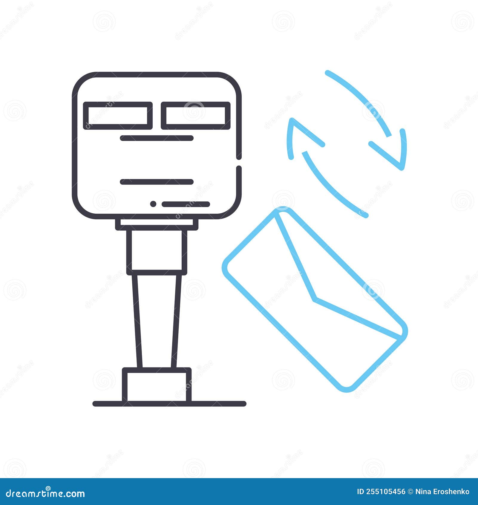 Mailbox Post Line Icon, Outline Symbol, Vector Illustration, Concept ...