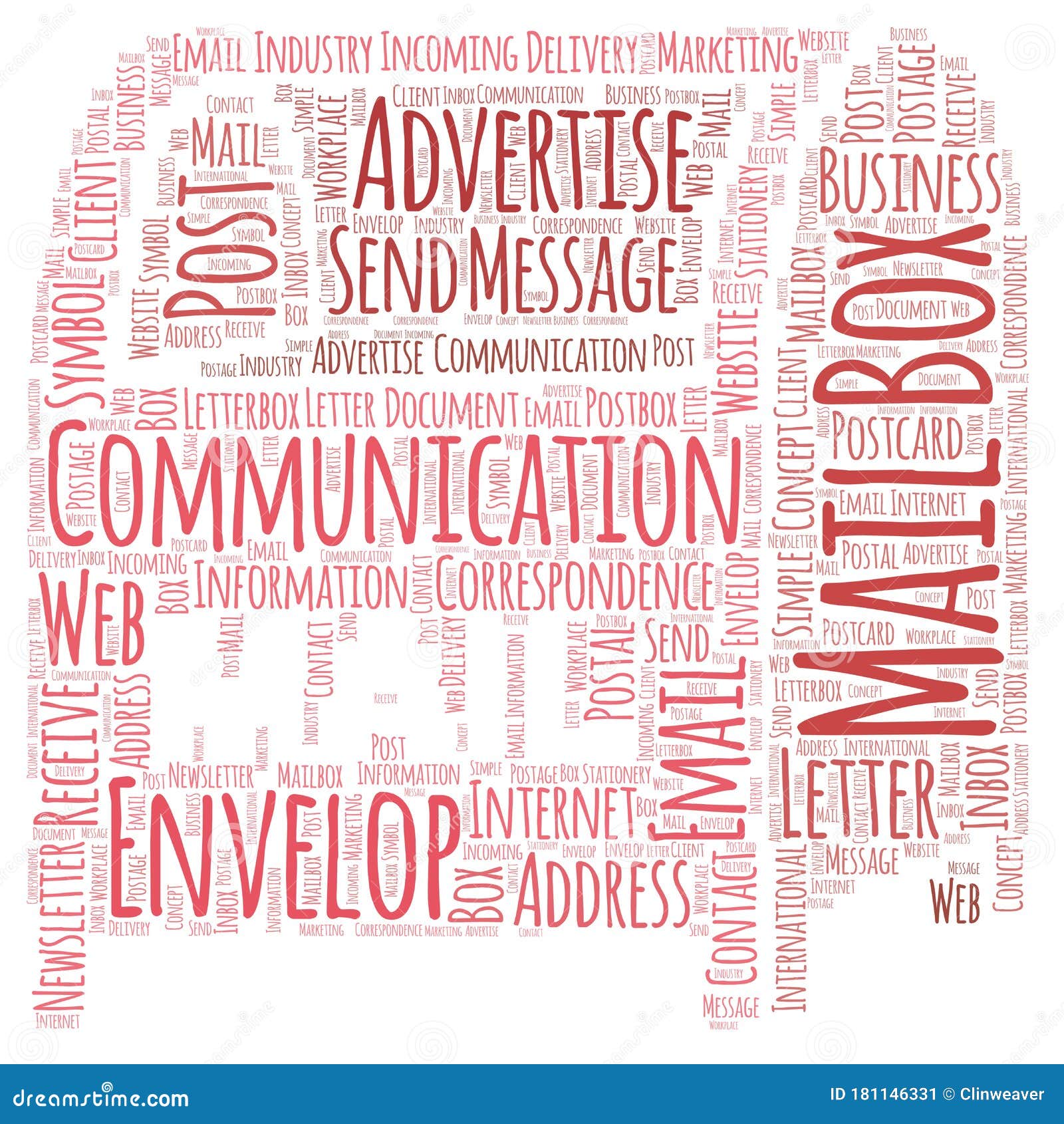 Mailbox and Postal Service Word Cloud Art Poster Illustration Stock ...