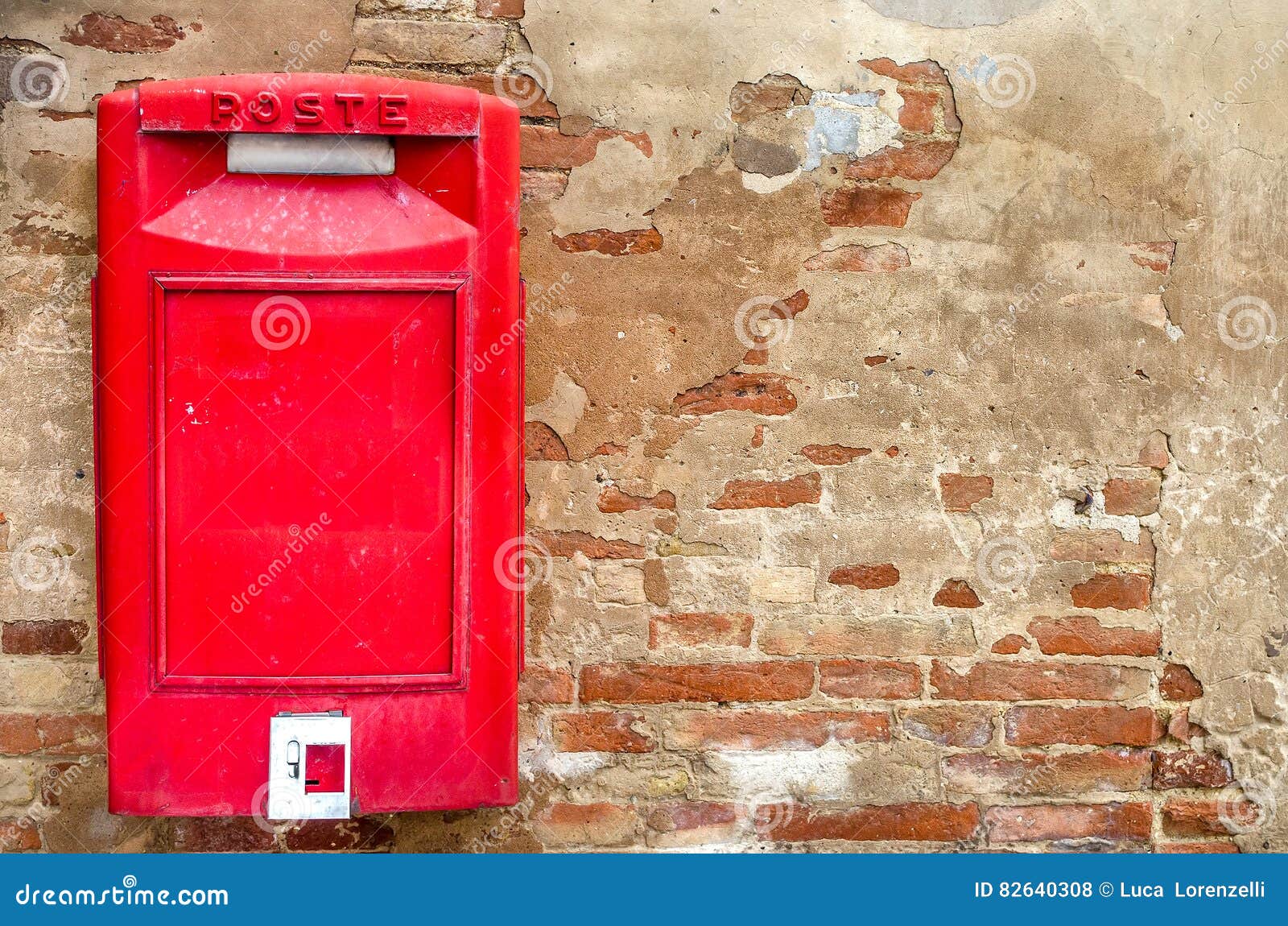 Mailbox red italian stock photo. Image of correspondence - 82640308