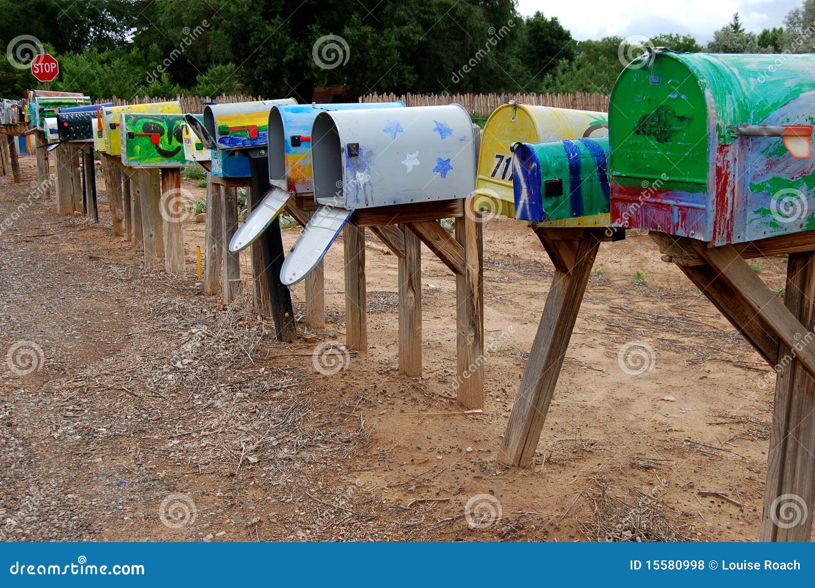 Mailbox Row stock photo. Image of postmaster, painted - 15580998