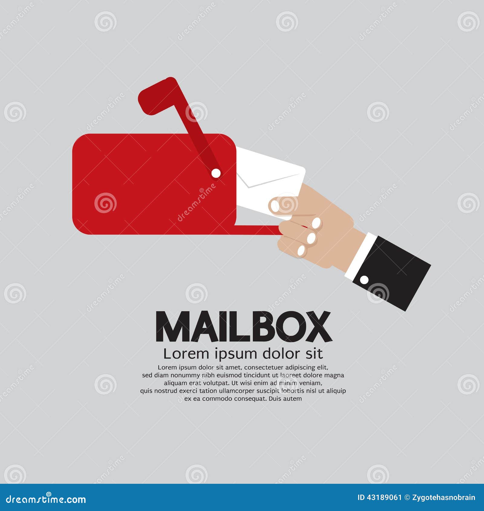 Mailbox Side View stock vector. Illustration of icon - 43189061
