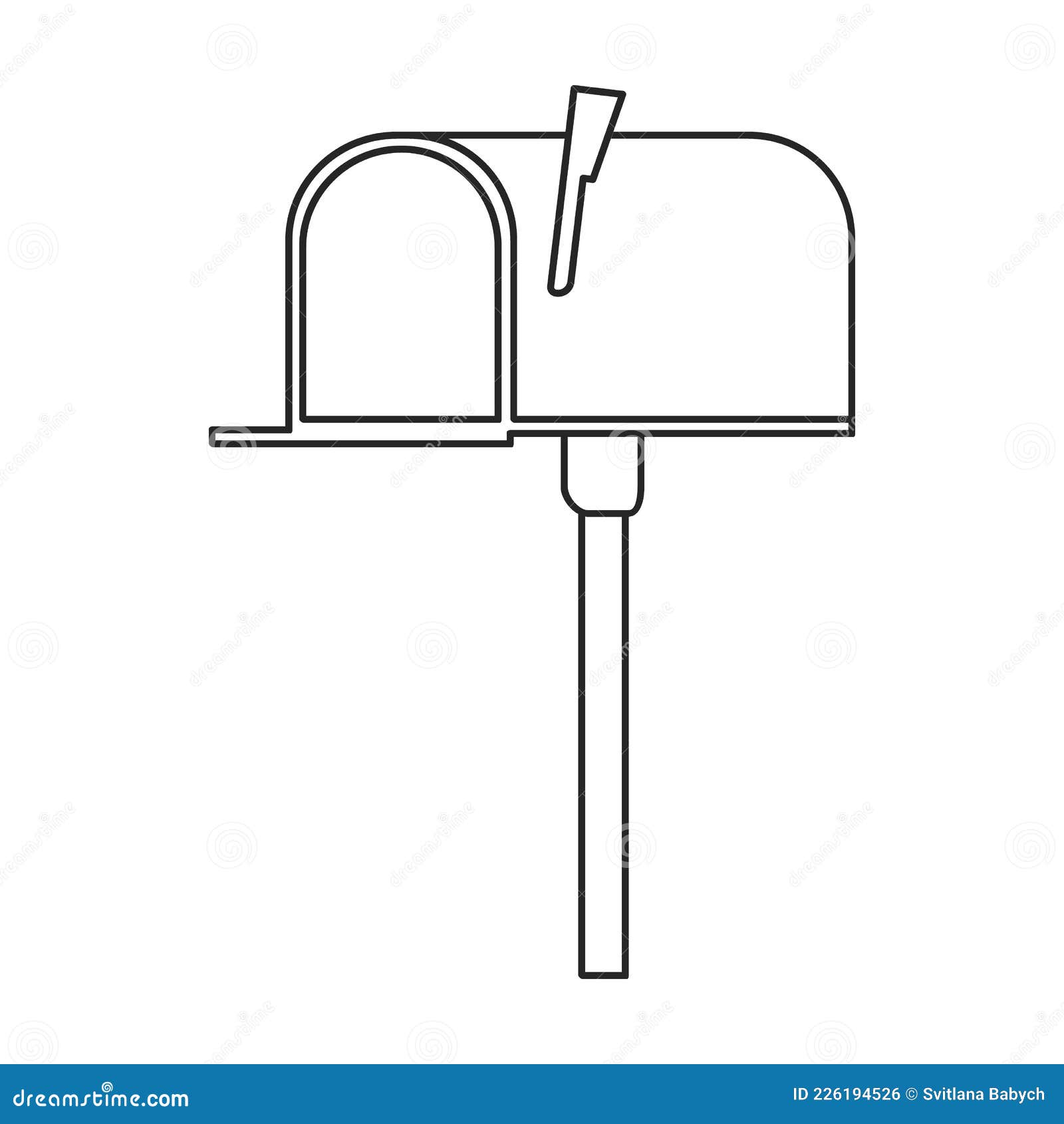 Mailbox Vector Icon.Outline Vector Icon Isolated on White Background ...