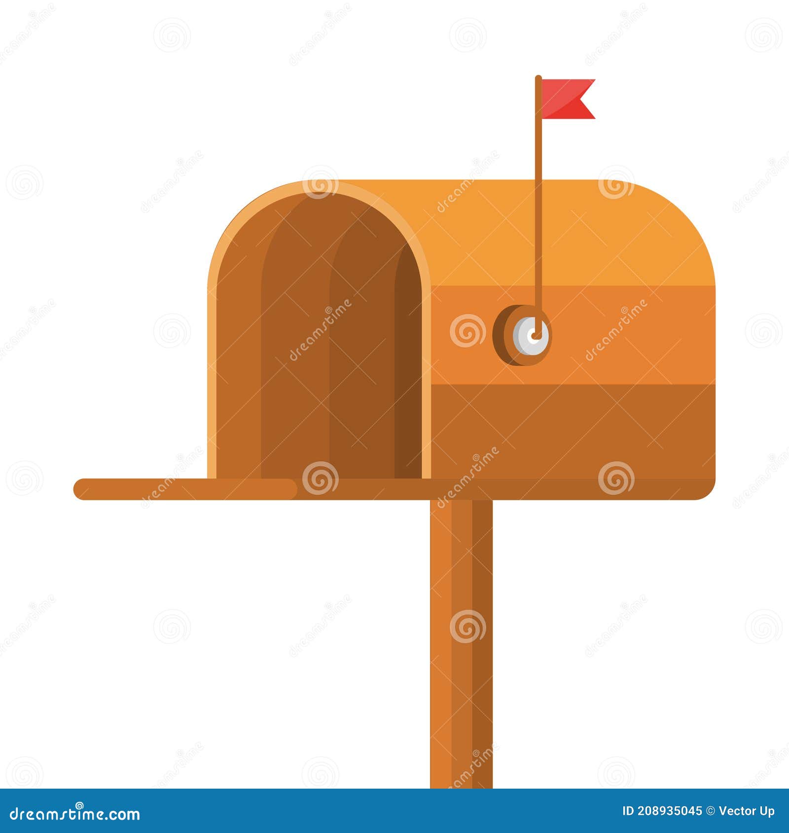 Mailbox Vector Illustration Isolated on White, Flat Post Office Box ...