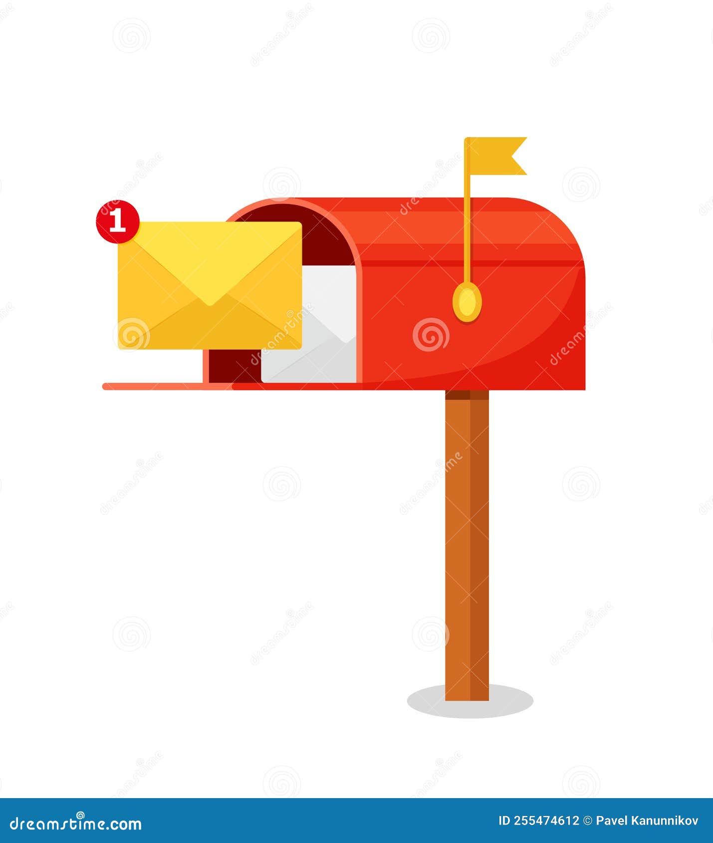 Mailbox Vector Illustration Isolated on White, Flat Post Office Box ...