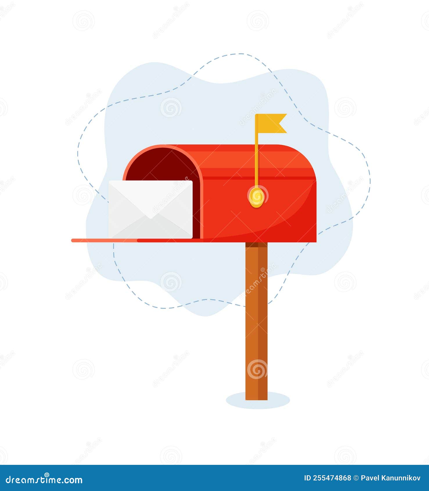 Mailbox Vector Illustration Isolated on White, Flat Post Office Box ...