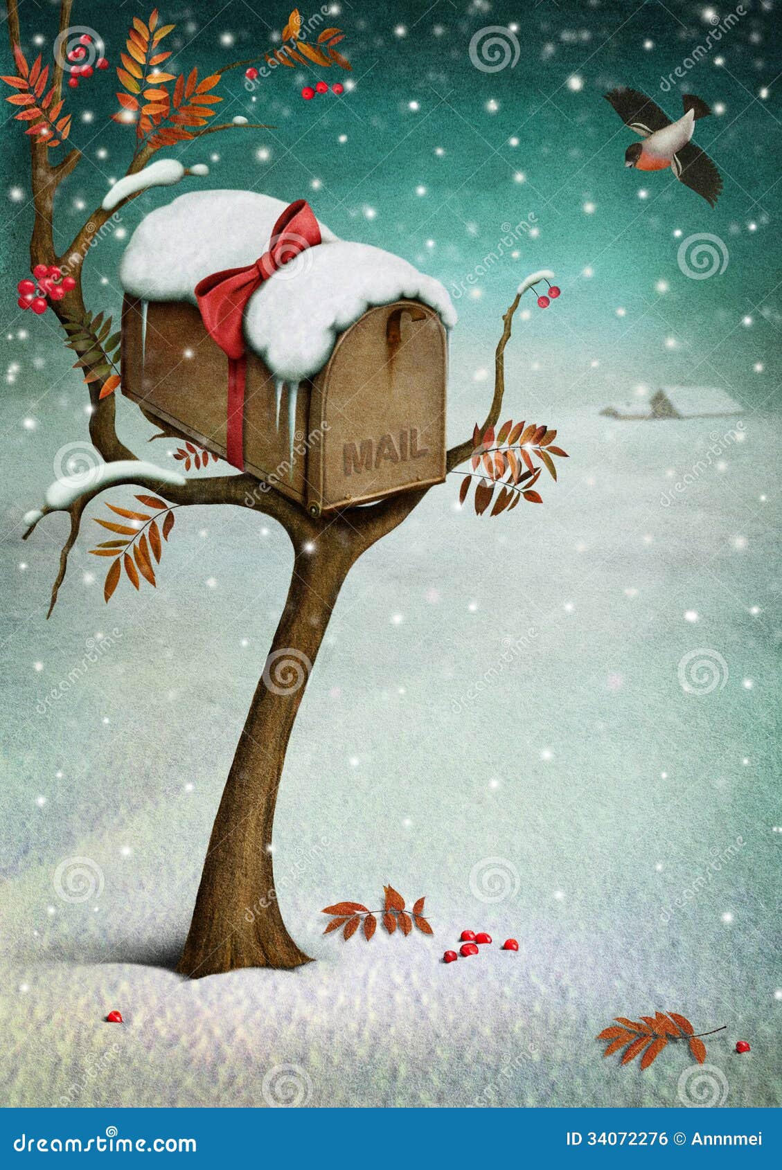 Mailbox On The Forest Edge Vector Illustration | CartoonDealer.com ...