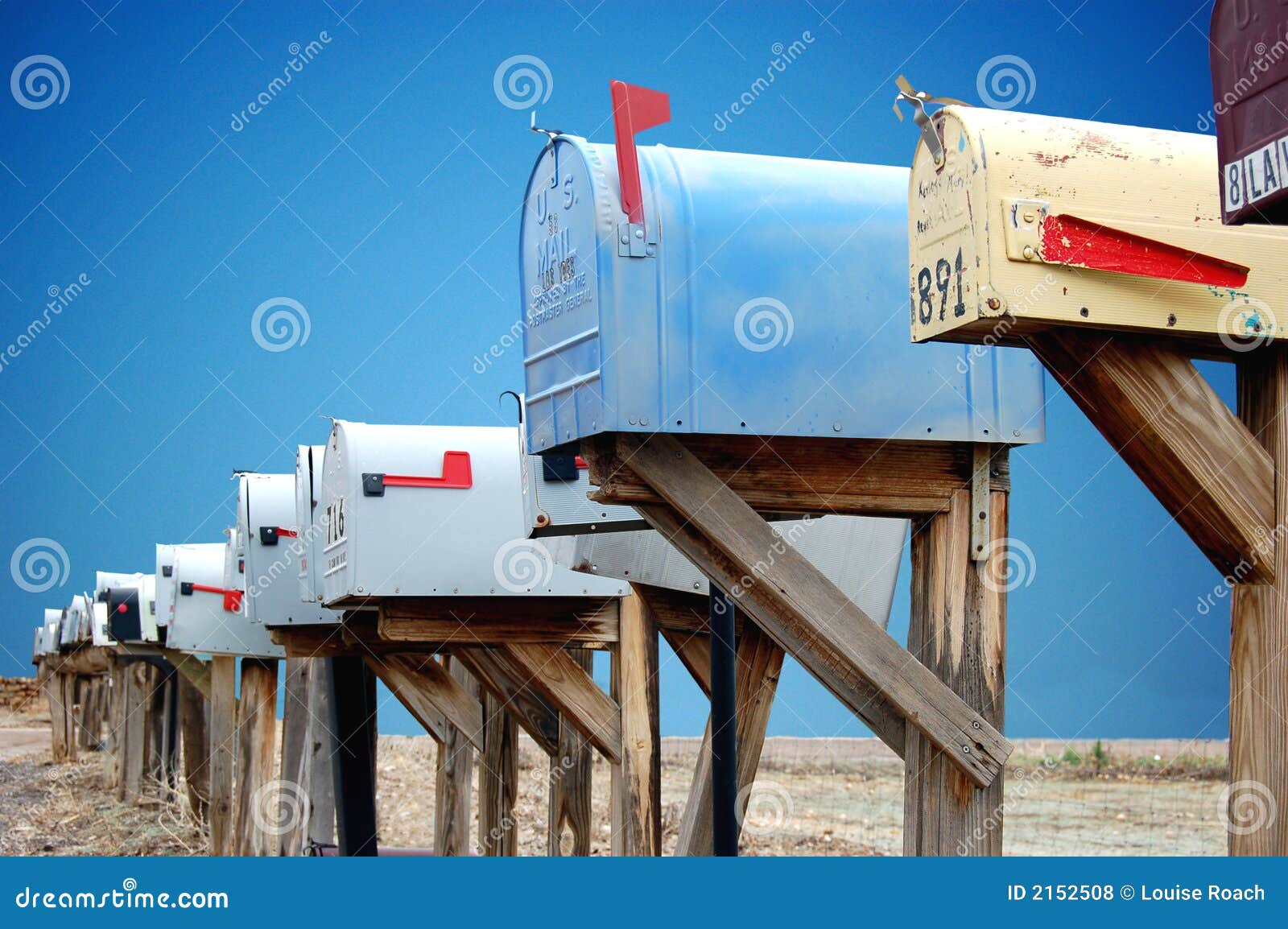 Mailboxes stock photo. Image of rural, landscape, flag - 2152508